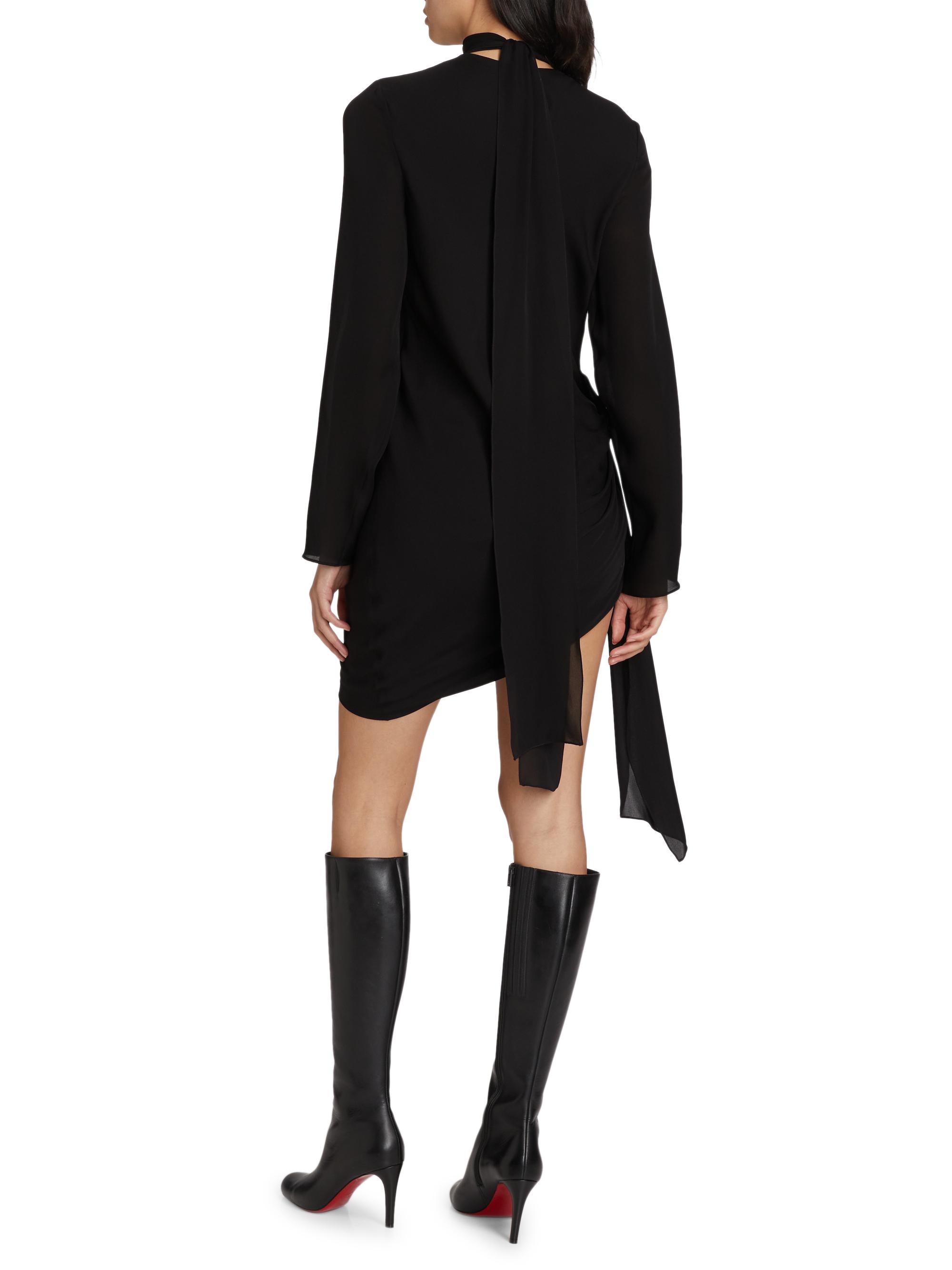 Brandon Maxwell Raina Silk Draped Minidress | Saks Fifth Avenue