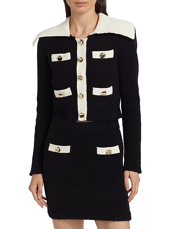 Shop Self-Portrait Two-Tone Gold-Tone Button Cardigan | Saks Shop Self-Portrait Two-Tone Gold-Tone Button Cardigan | Saks
