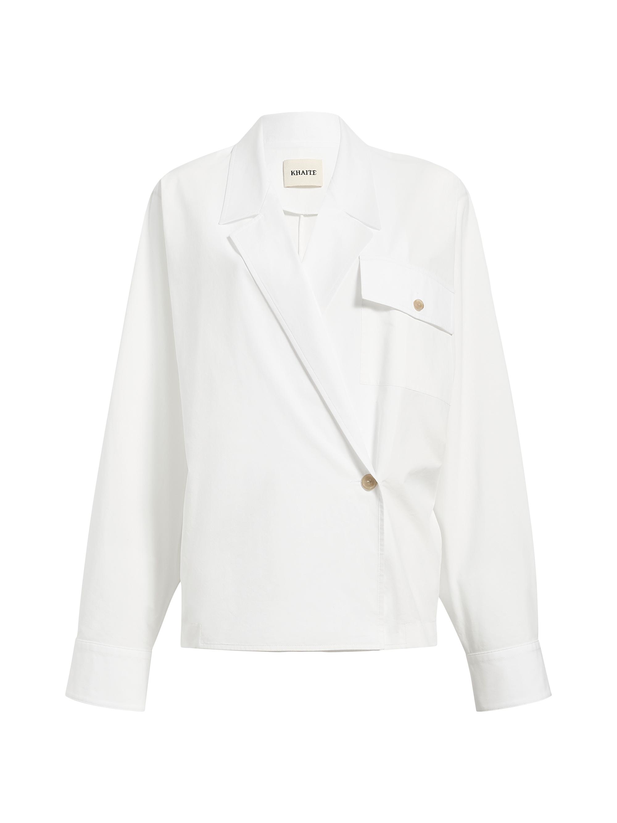 Khaite Garth Cotton One-Button Shirt | Saks Fifth Avenue