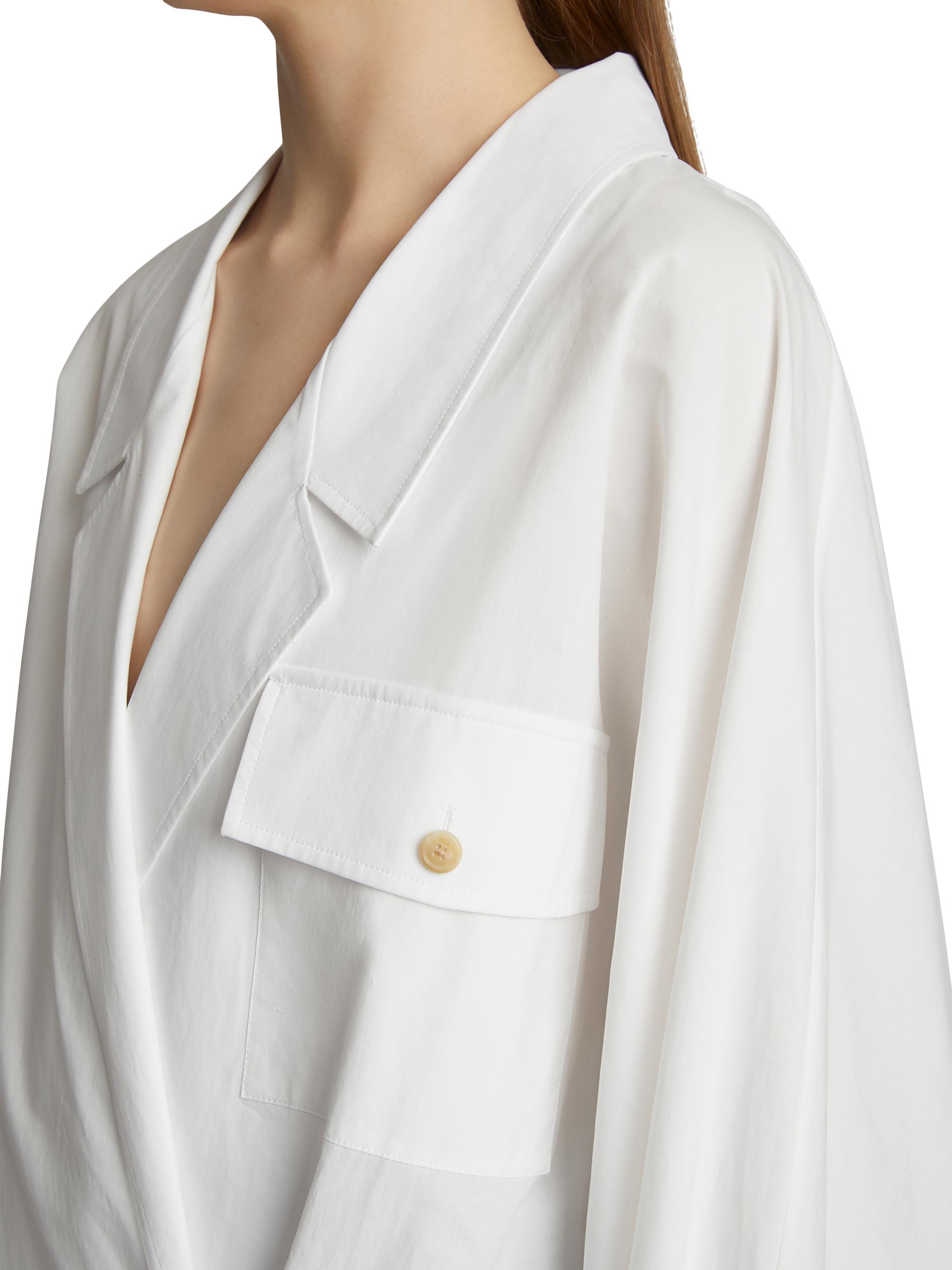 Khaite Garth Cotton One-Button Shirt | Saks Fifth Avenue