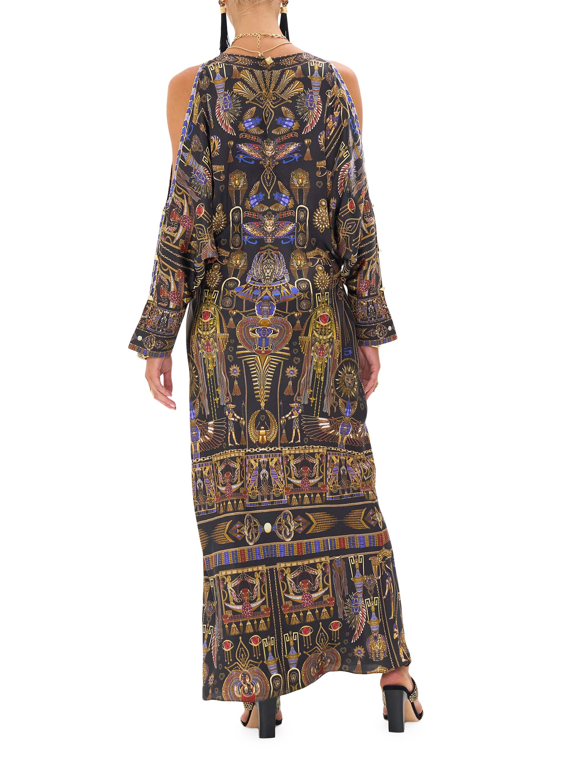 Camilla Egyptian-Print Silk V-Neck Maxi Dress | Saks Fifth Avenue