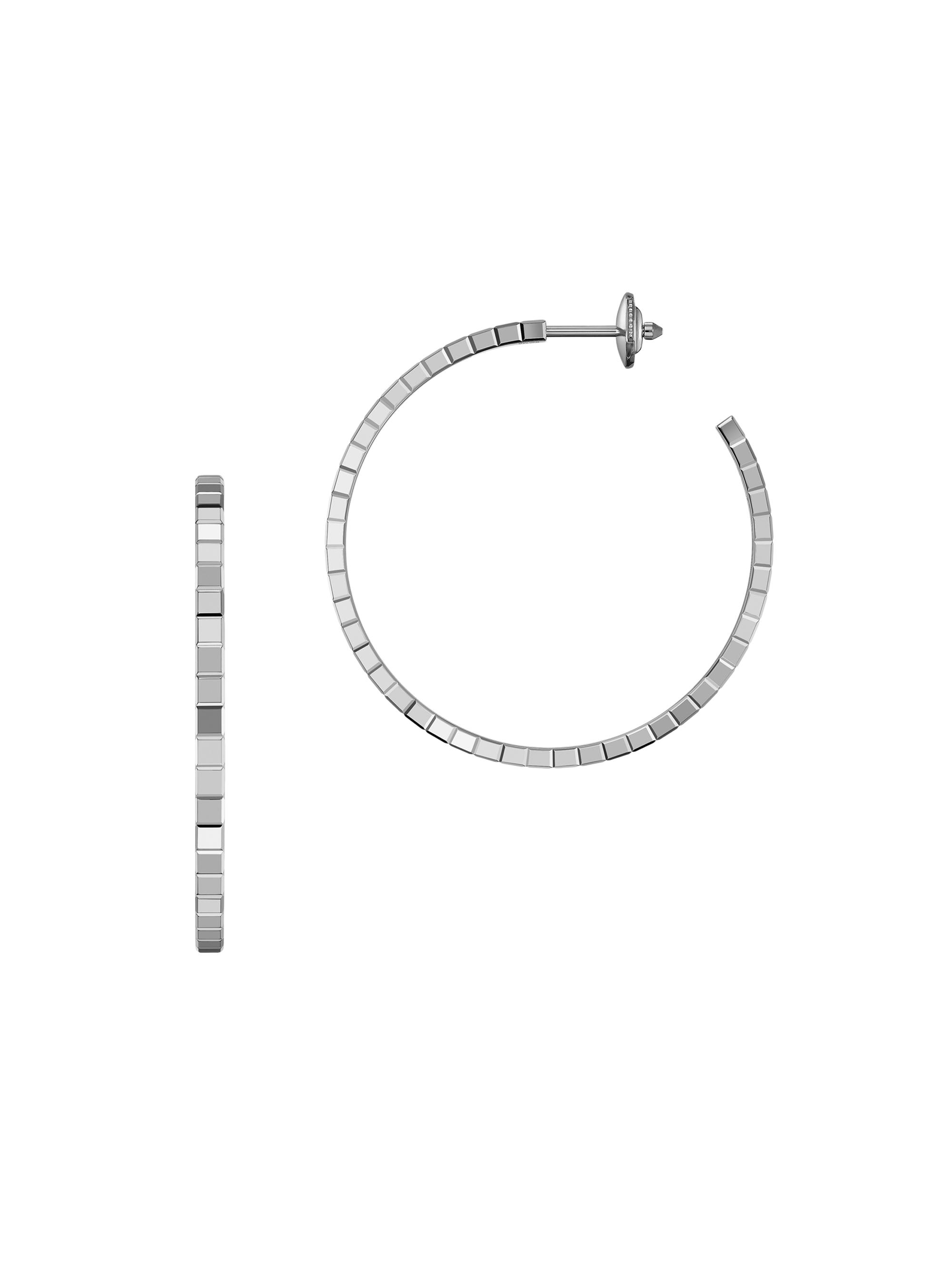 Chopard Ice Cube 18K White Gold Hoop Earrings | Saks Fifth Avenue