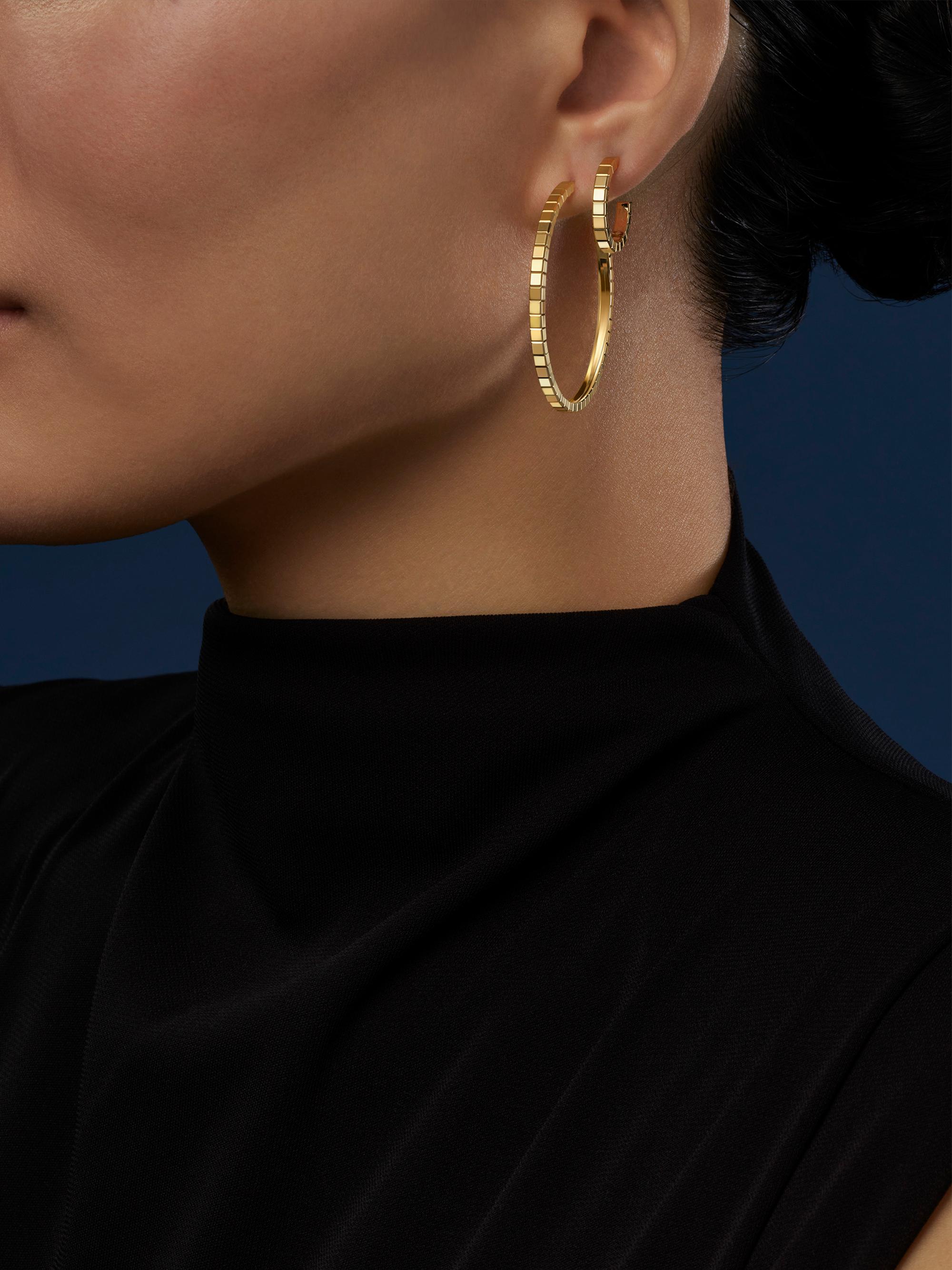 Chopard Ice Cube 18K Yellow Gold Hoop Earrings | Saks Fifth Avenue