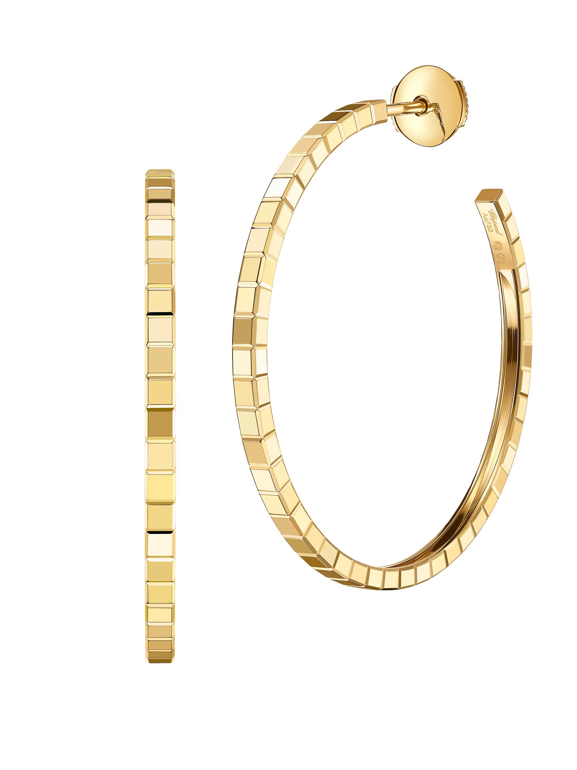 Chopard Ice Cube 18K Yellow Gold Hoop Earrings | Saks Fifth Avenue
