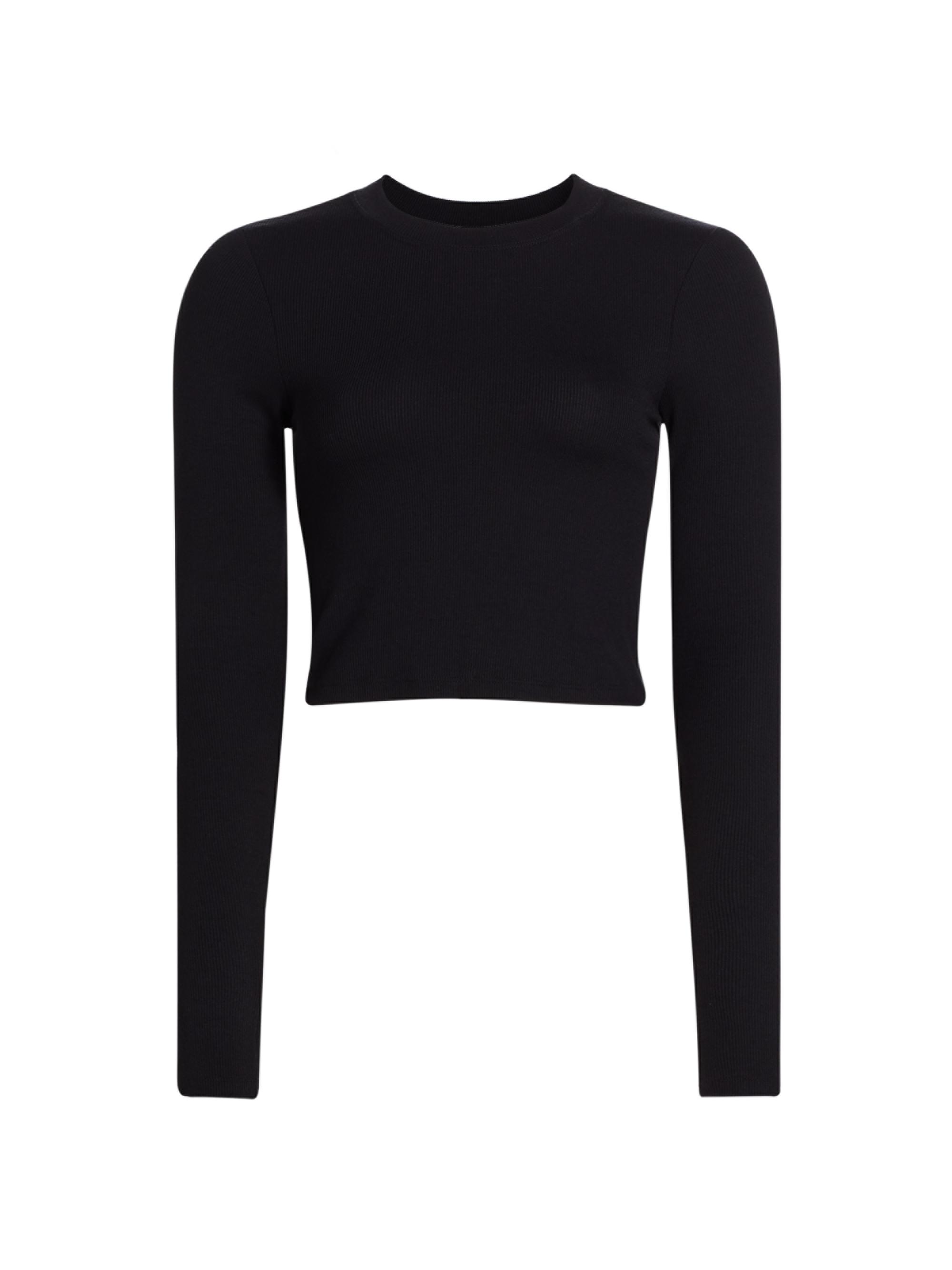 Splits59 Louise Ribbed Long-Sleeve Crop Top | Saks Fifth Avenue