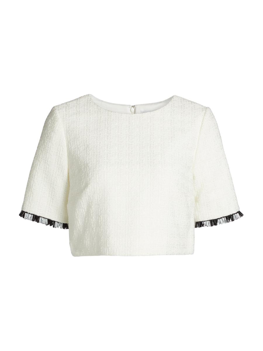 Milly Lee Beaded Fringe Cropped Top | Saks Fifth Avenue