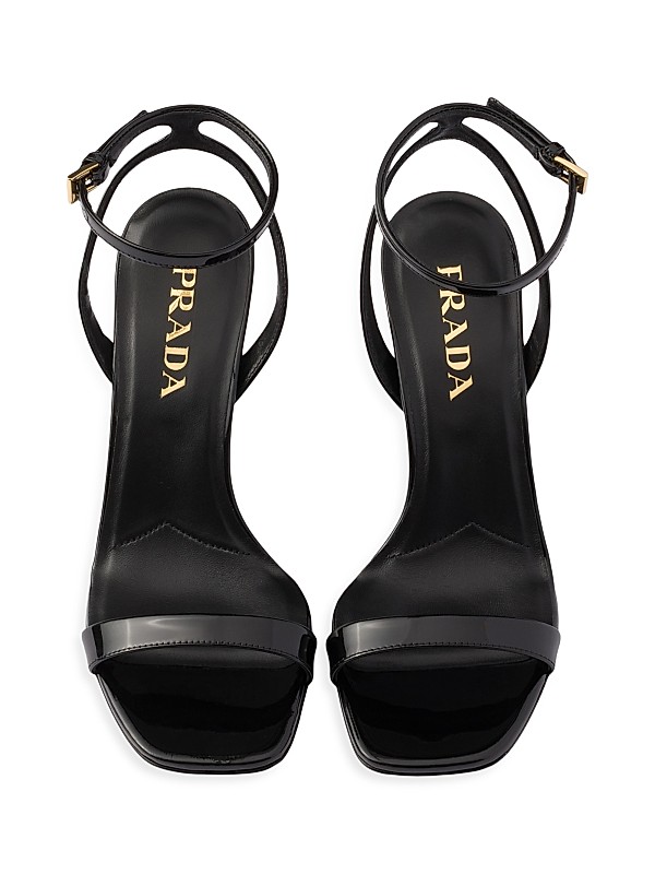 Shop Prada Patent Leather High-Heeled Sandals | Saks Fifth Shop Prada Patent Leather High-Heeled Sandals | Saks Fifth
