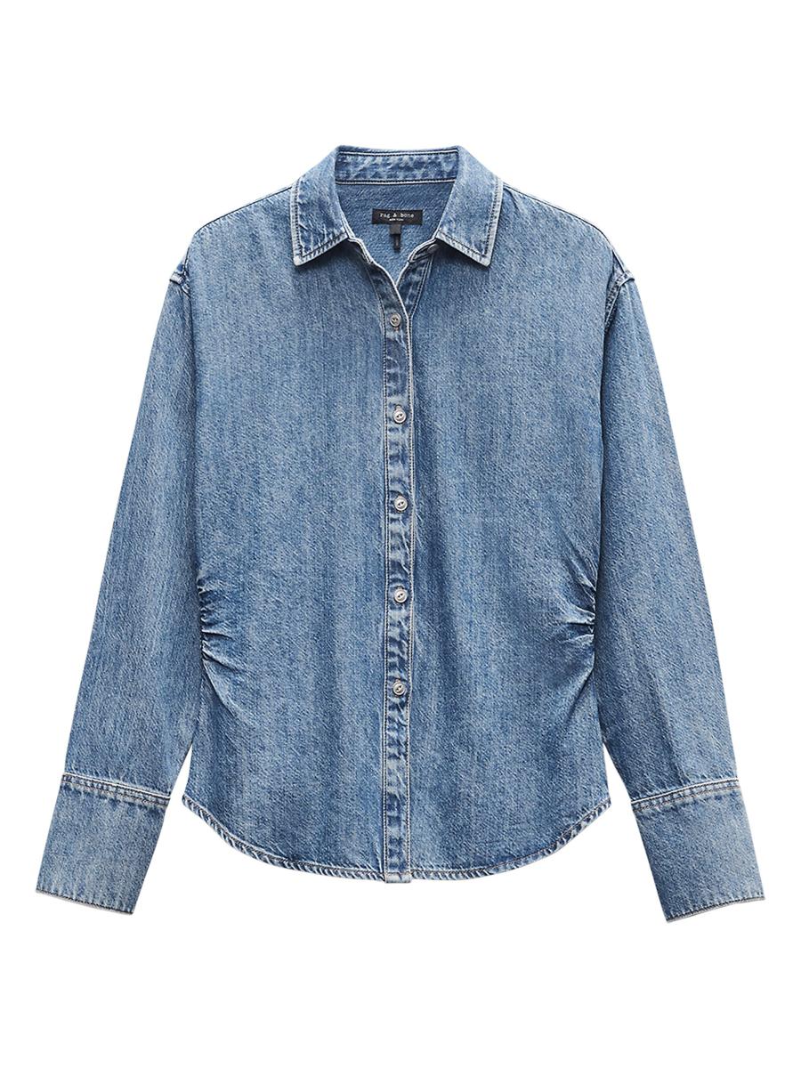 rag & bone Leah Ruched Ultra Featherweight Top | Saks Fifth Avenue