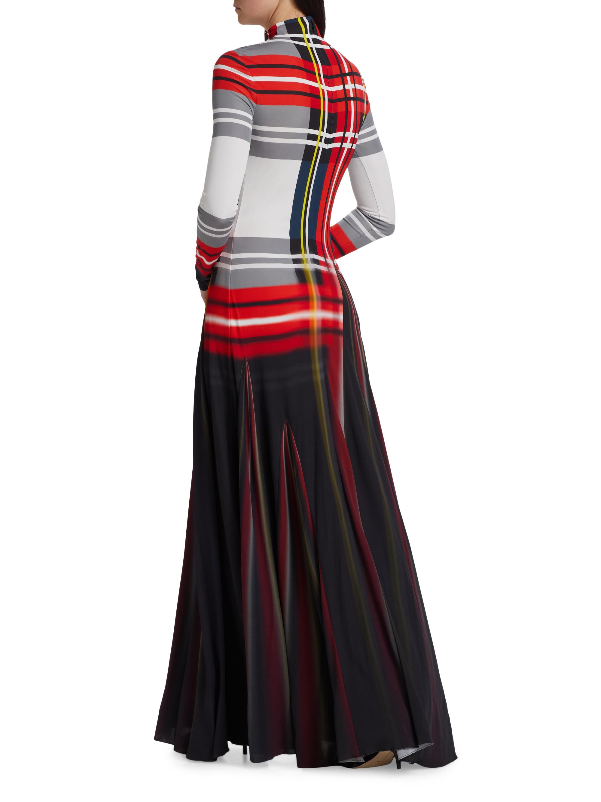 LOEWE Plaid Pleated Crêpe Jersey Maxi Dress | Saks Fifth Avenue