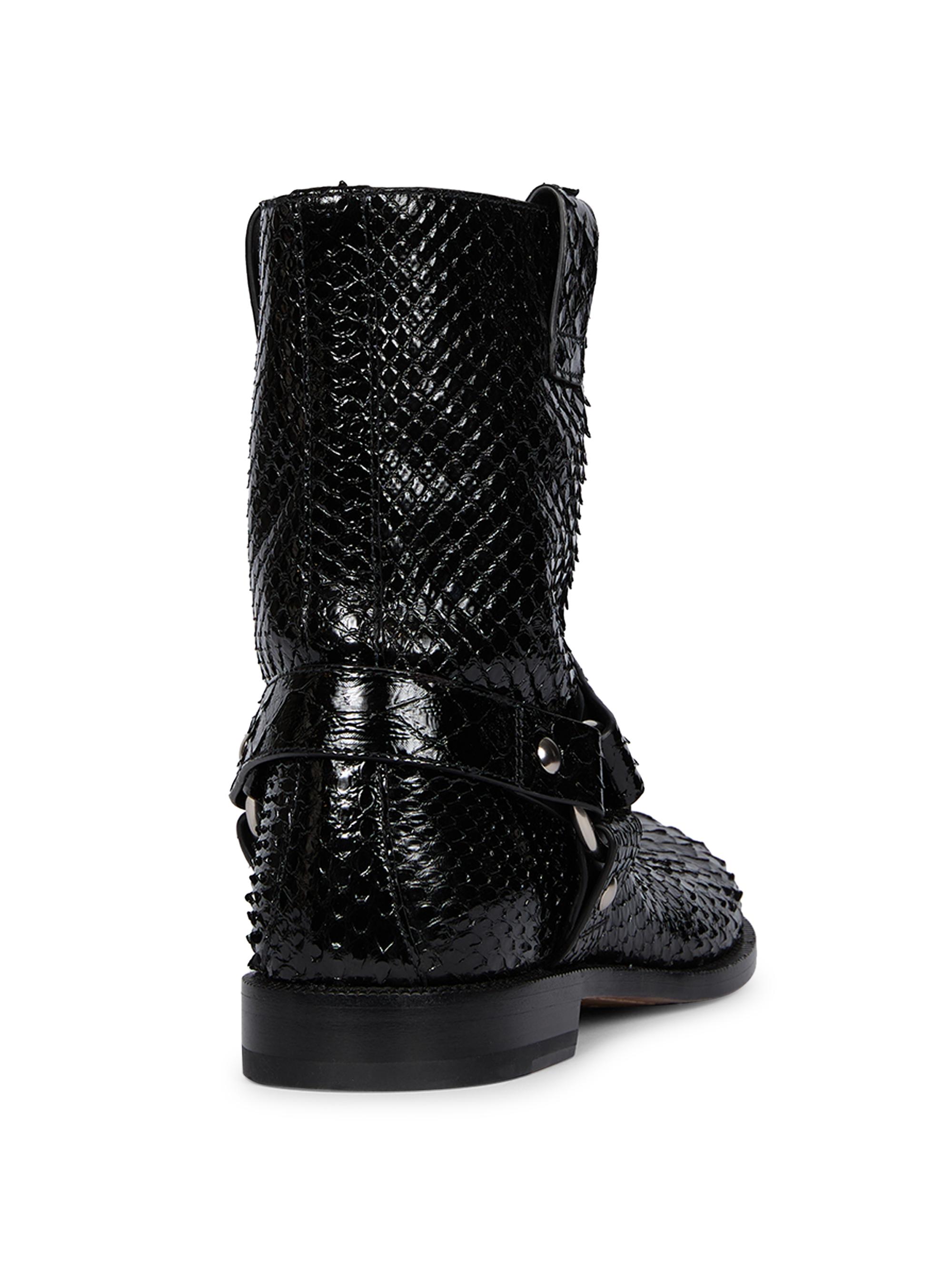 LOEWE Campo Python & Leather Biker Boots | Saks Fifth Avenue