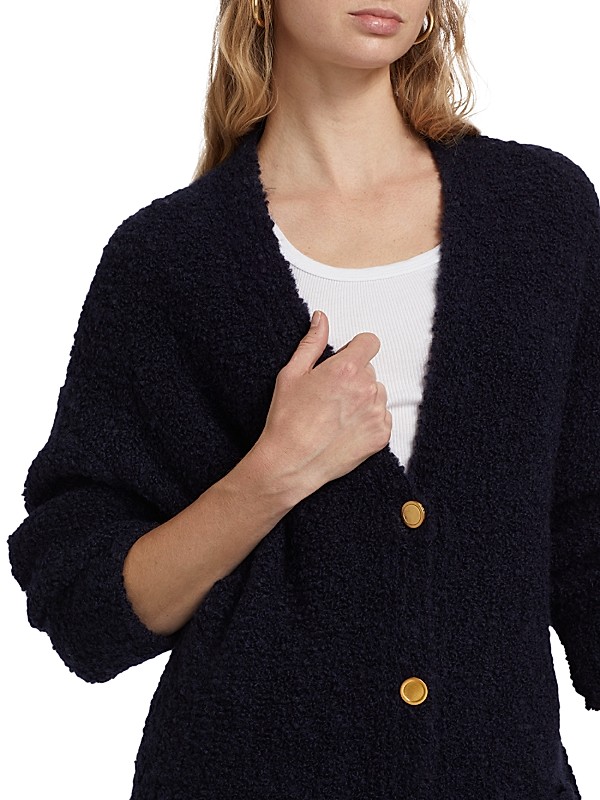 Shop Frame Boyfriend Bouclé Cardigan | Saks Fifth Avenue Shop Frame Boyfriend Bouclé Cardigan | Saks Fifth Avenue