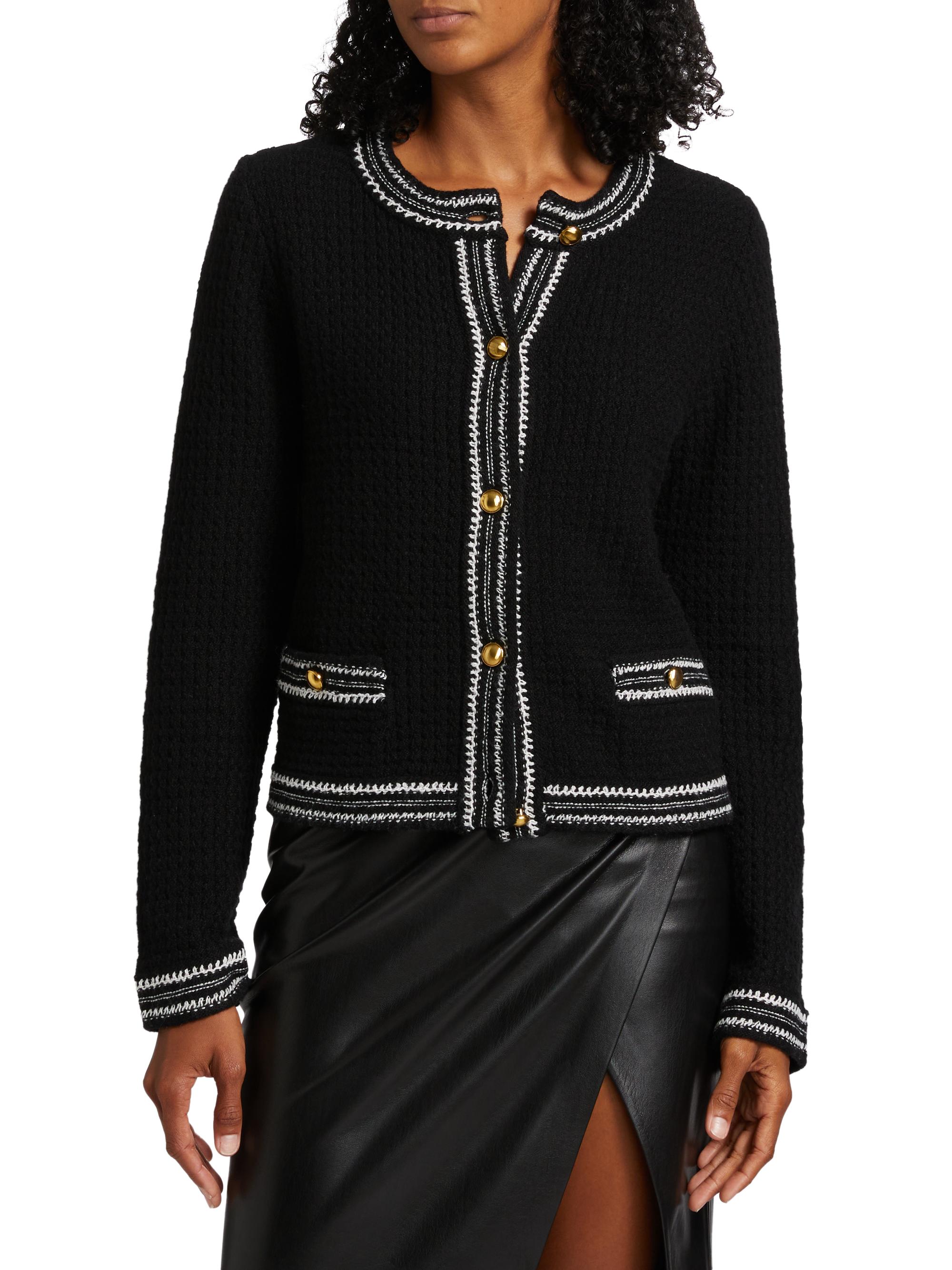 Design History Contrast-Trim Cardigan | Saks Fifth Avenue