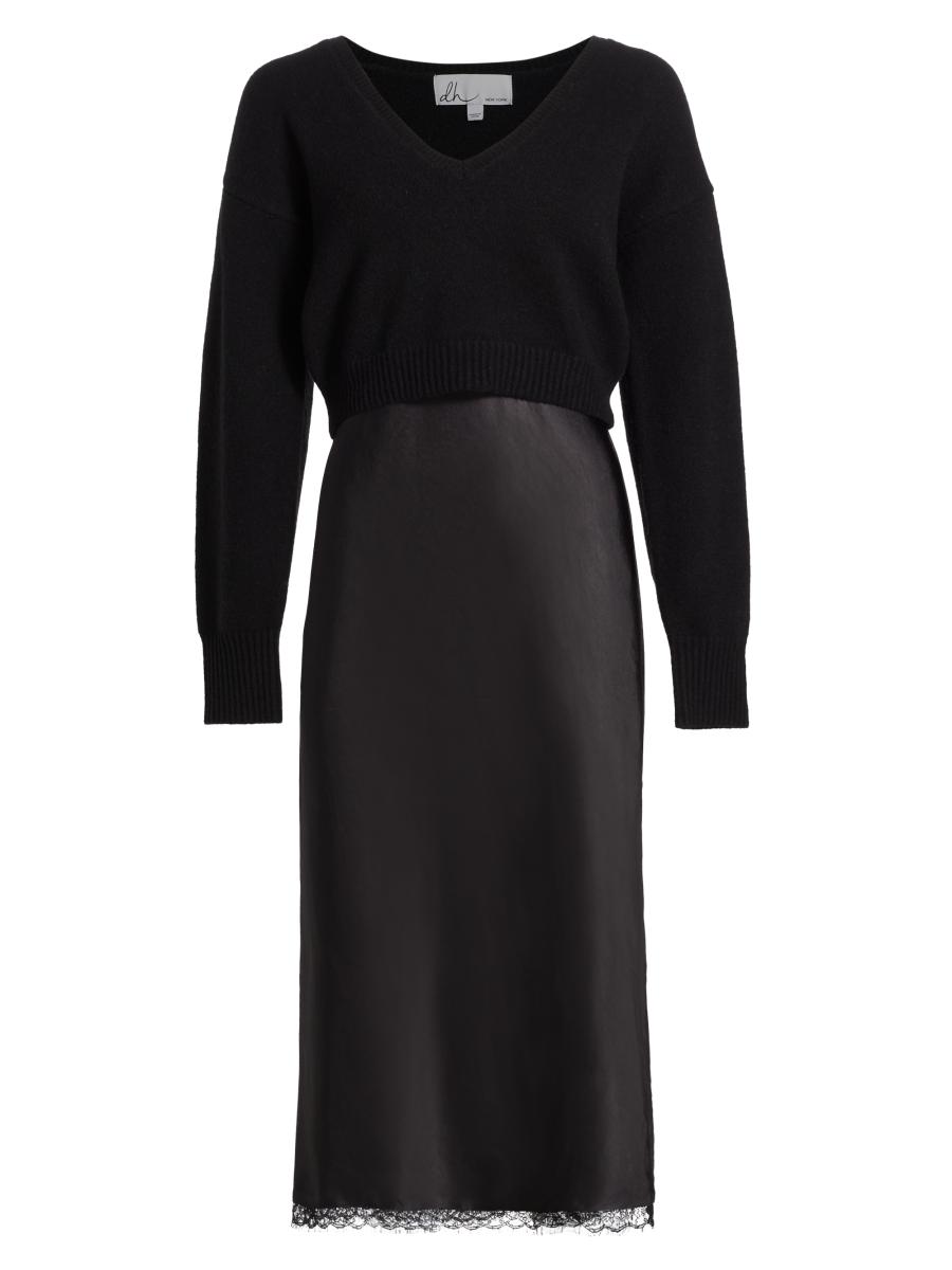dh New York Mis Pieced Layered Midi-Dress | Saks Fifth Avenue