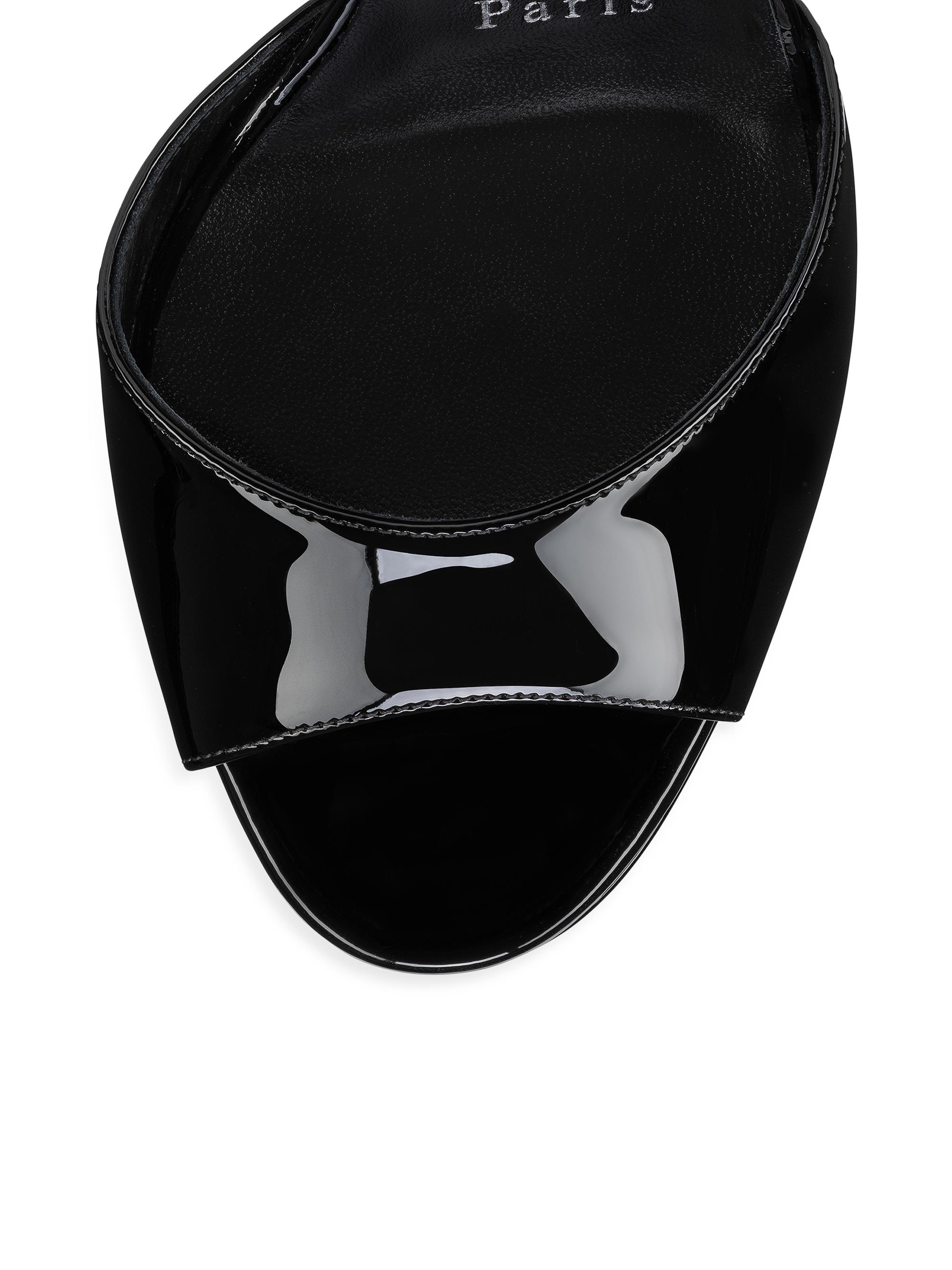 Christian Louboutin Sandaloo Patent Leather 130MM Sandals | Saks Fifth ...