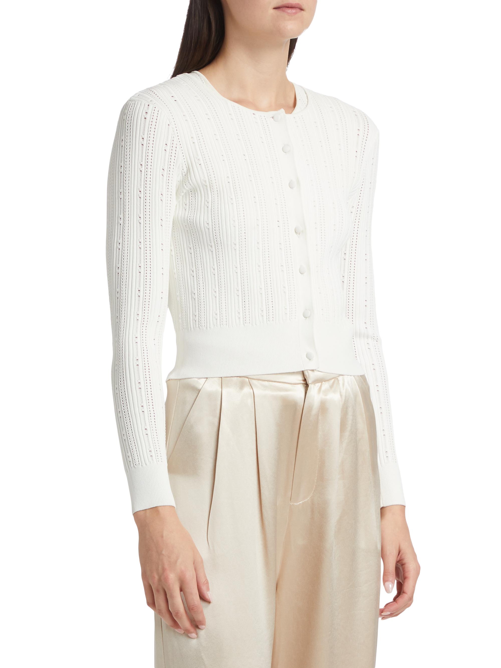 Adam Lippes Pointelle Jacquard Cardigan | Saks Fifth Avenue