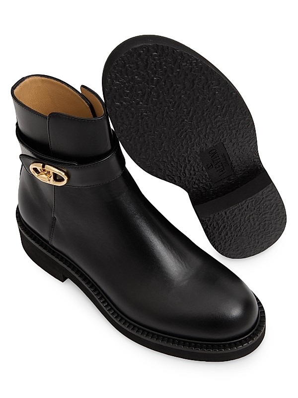 Shop Valentino Garavani VLogo Locker 40MM Calfskin Ankle Shop Valentino Garavani VLogo Locker 40MM Calfskin Ankle