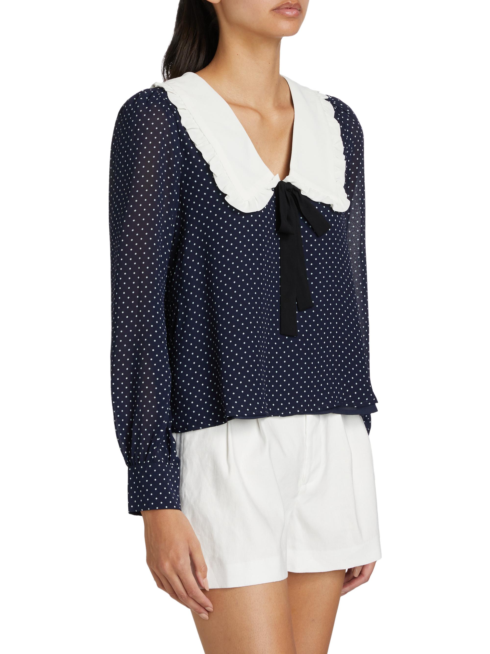 Reformation Edalene Polka Dot Long-Sleeve Blouse | Saks Fifth Avenue