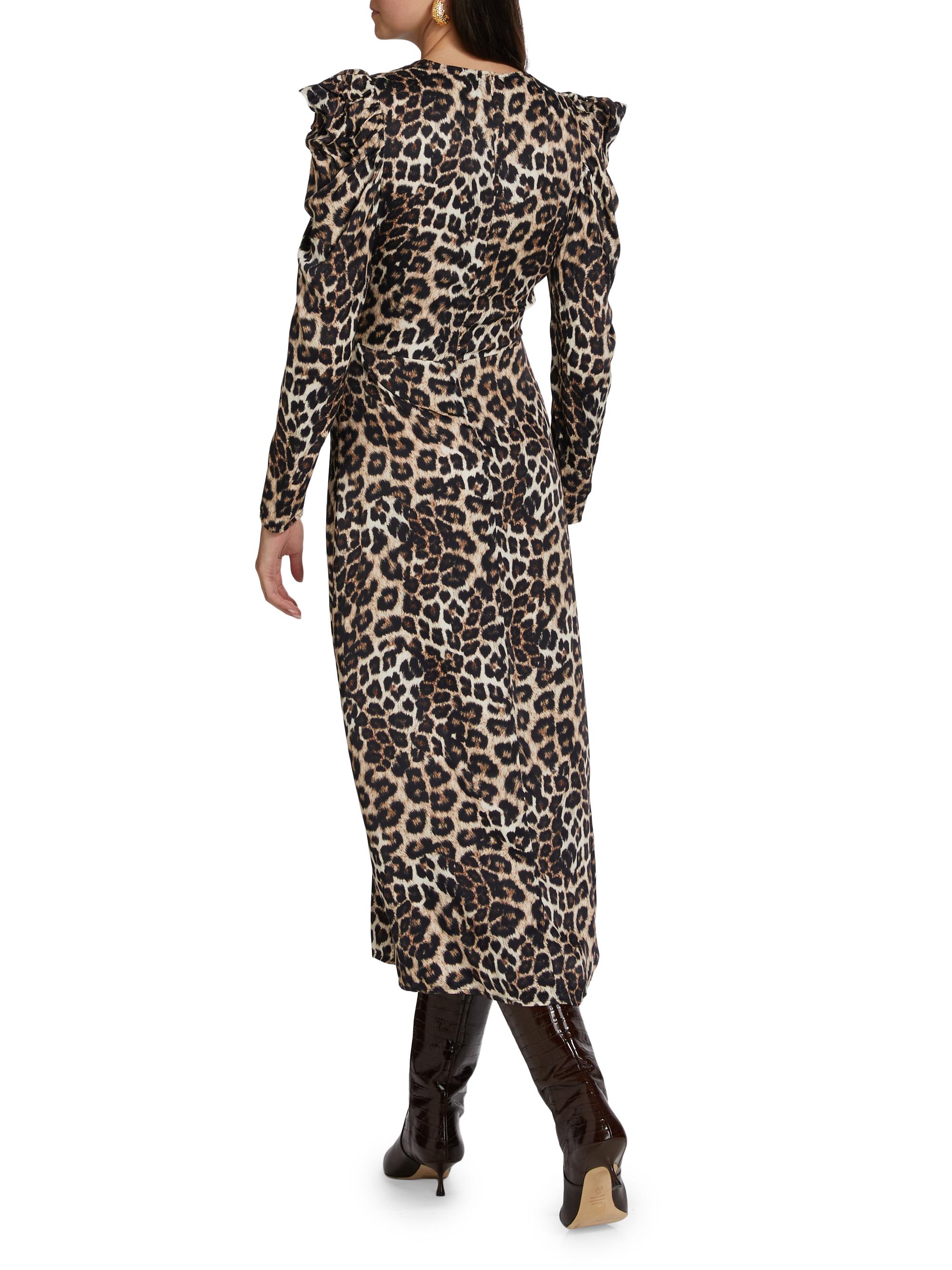 Farm Rio Leopard V-Neck Midi-Dress | Saks Fifth Avenue