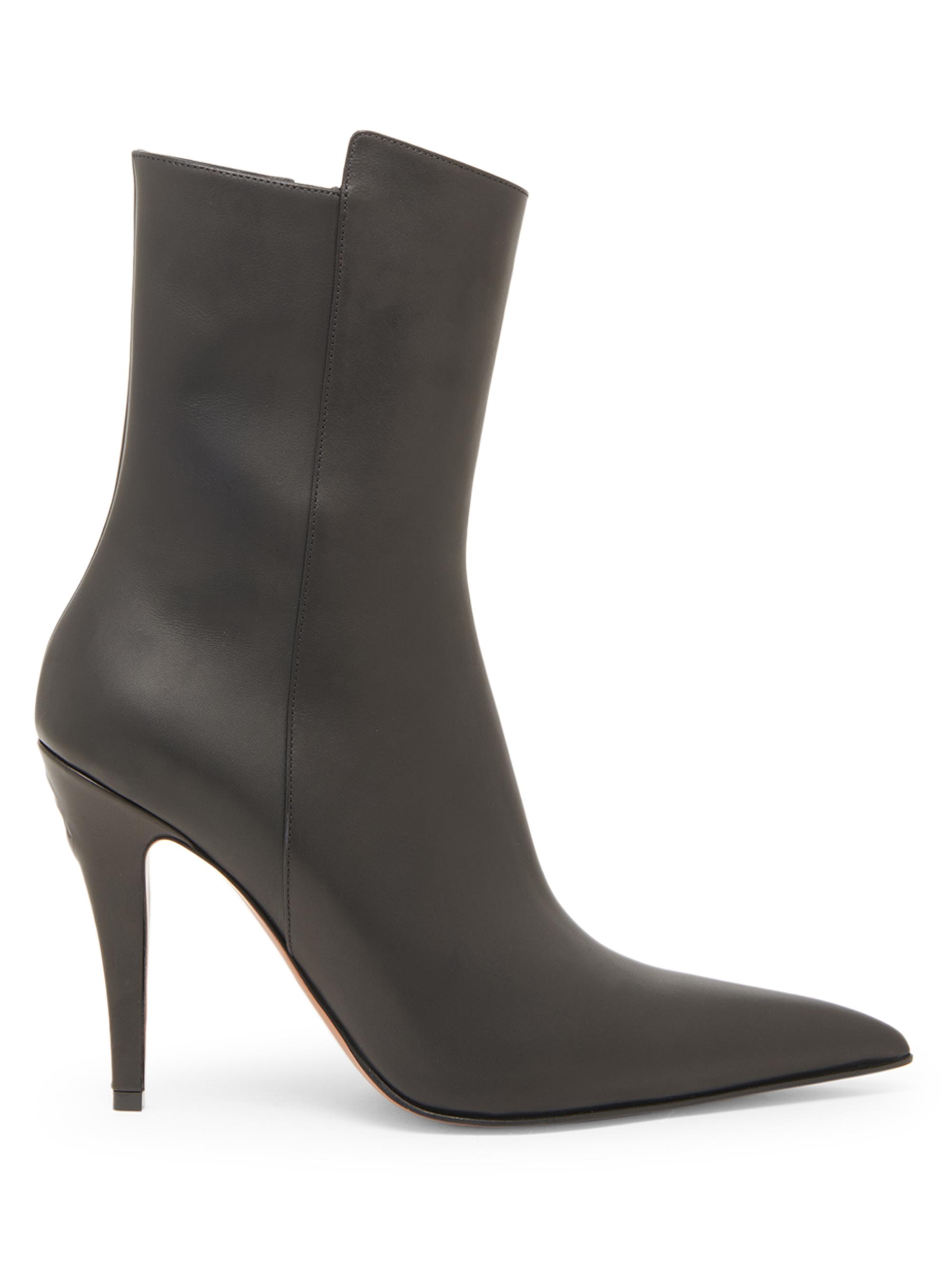Shop McQueen 105MM Leather Half Boots | Saks Fifth Avenue