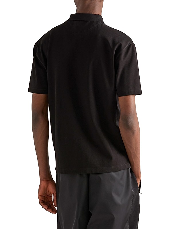 Shop Prada Piqué Polo Shirt with Re-Nylon Details | Saks Shop Prada Piqué Polo Shirt with Re-Nylon Details | Saks