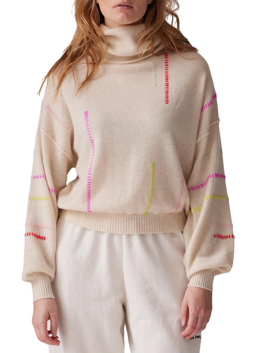 COLORUSH Pop Stitch Easy Roll Cashmere Sweater | Saks Fifth Avenue