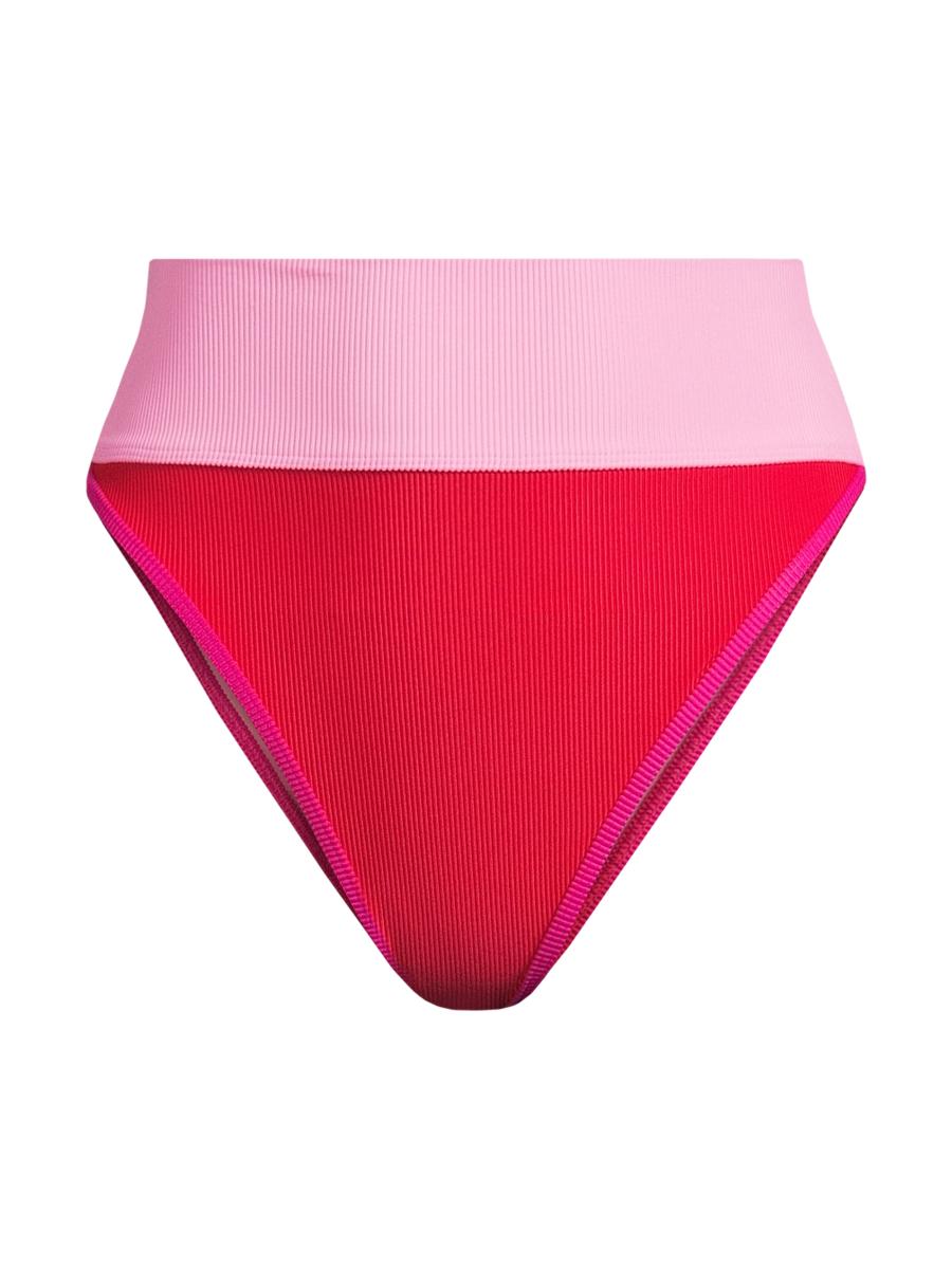 Beach Riot Emmy Colorblocked High-Waist Bikini Bottom | Saks Fifth Avenue