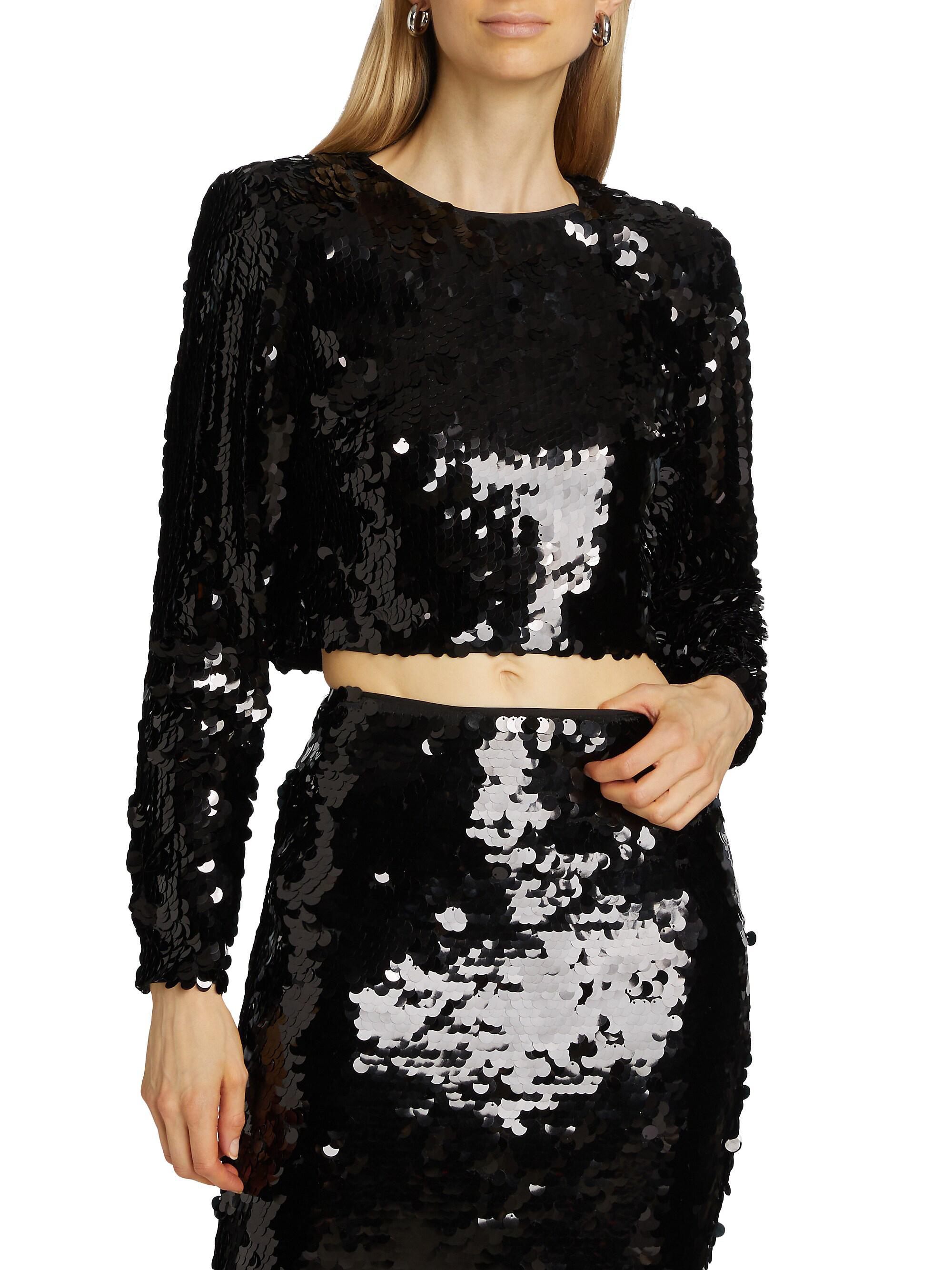 Toccin Anaya Sequined Crop Top | Saks Fifth Avenue