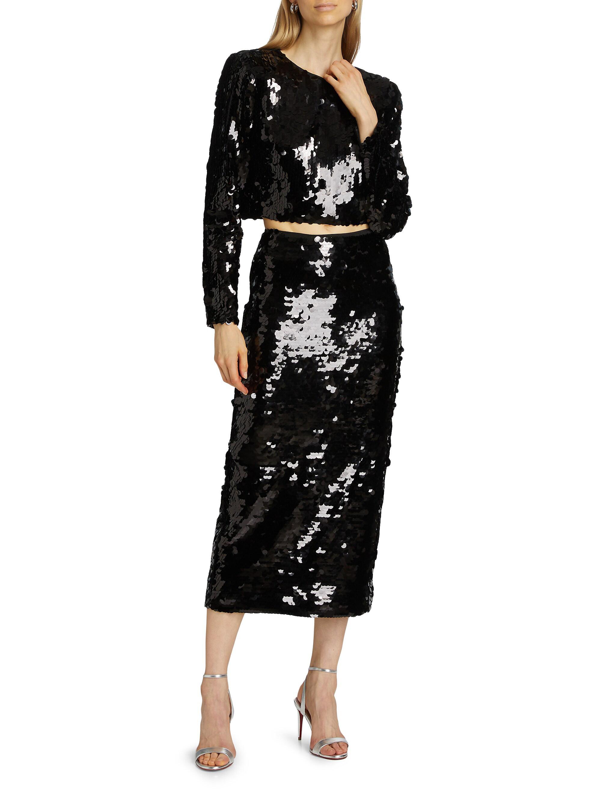 Toccin Anaya Sequined Crop Top | Saks Fifth Avenue