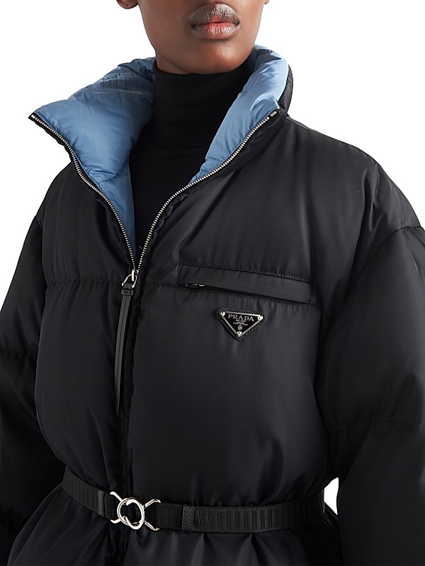 Shop Prada Re-Nylon Gabardine Hooded Down Coat | Saks Fifth Shop Prada Re-Nylon Gabardine Hooded Down Coat | Saks Fifth