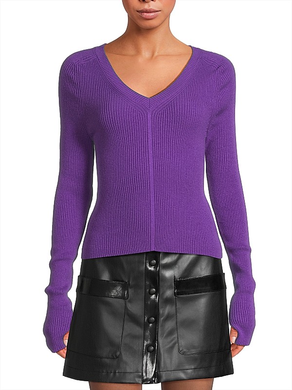 Shop COLORUSH Jones Rib-Knit V-Neck Sweater | Saks Fifth Avenue Shop COLORUSH Jones Rib-Knit V-Neck Sweater | Saks Fifth Avenue