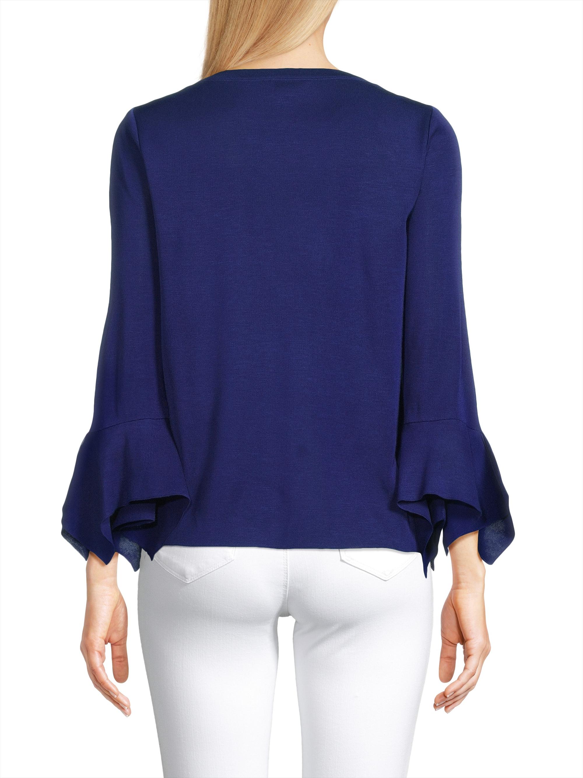 Misook Floral Embroidered Jewel-Neck Top | Saks Fifth Avenue