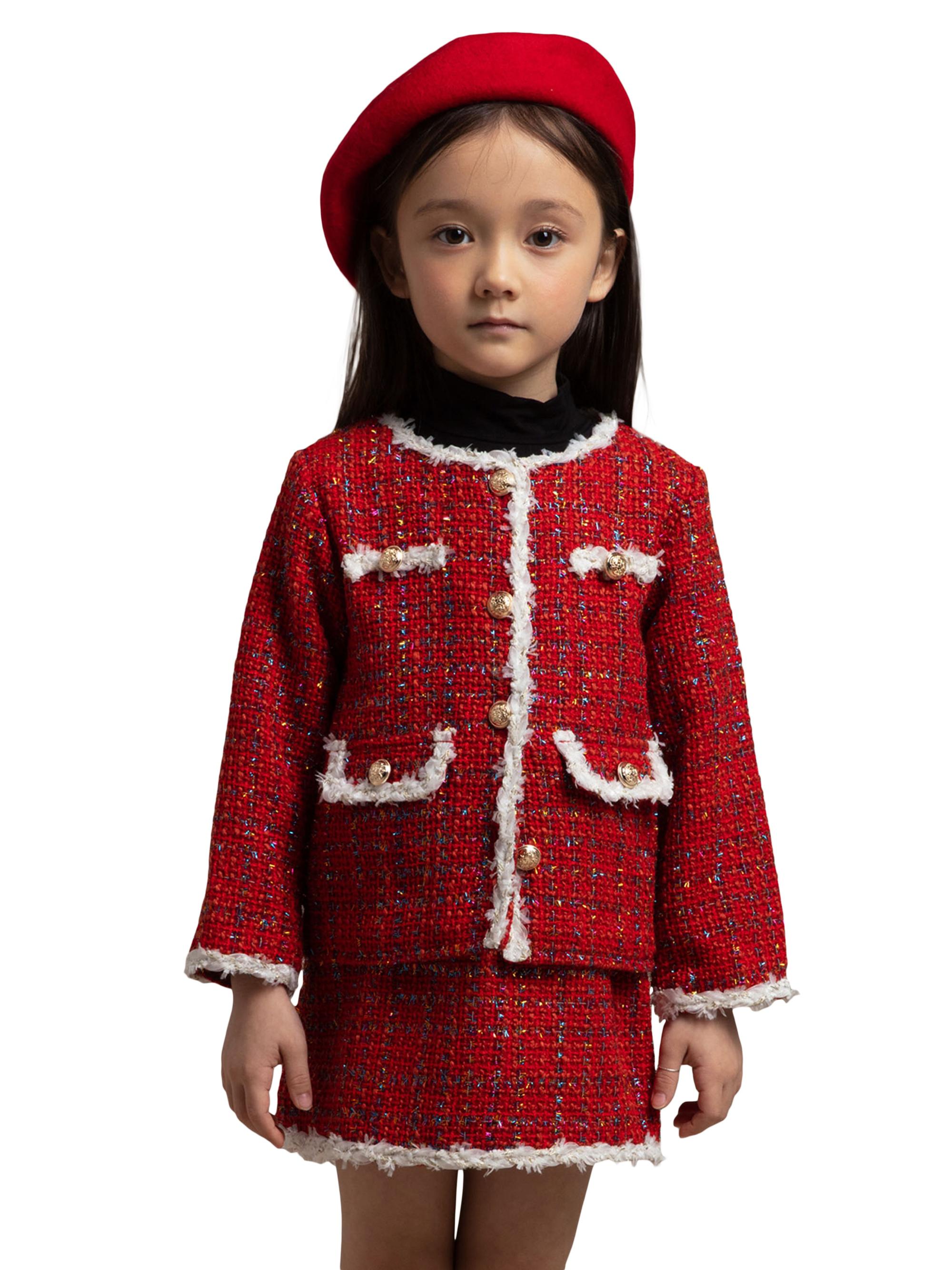 Petite Hailey Little Girl's & Girl's 2-Piece Metallic Tweed Jacket ...