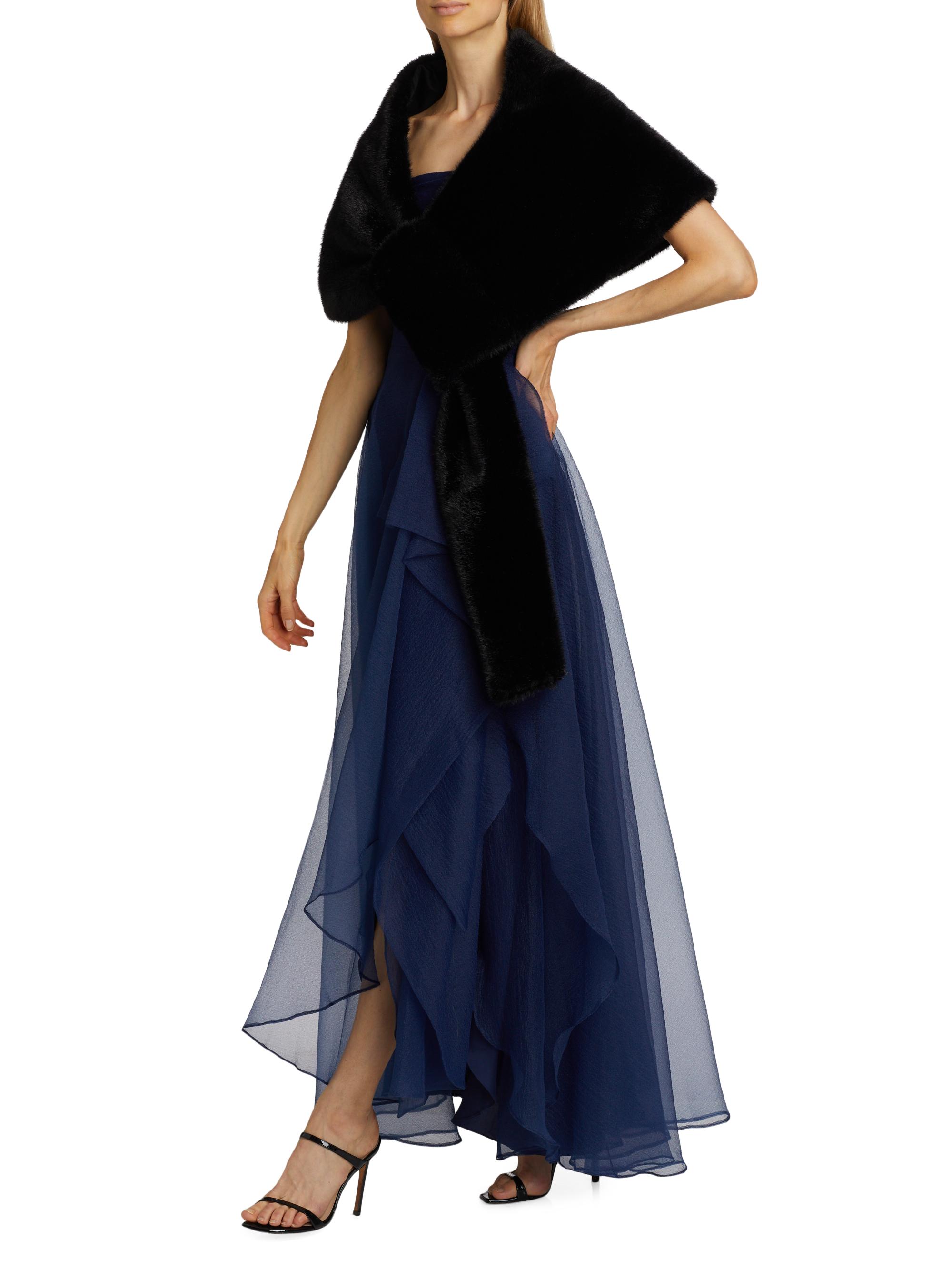 Theia Faux Fur Draped Stole | Saks Fifth Avenue
