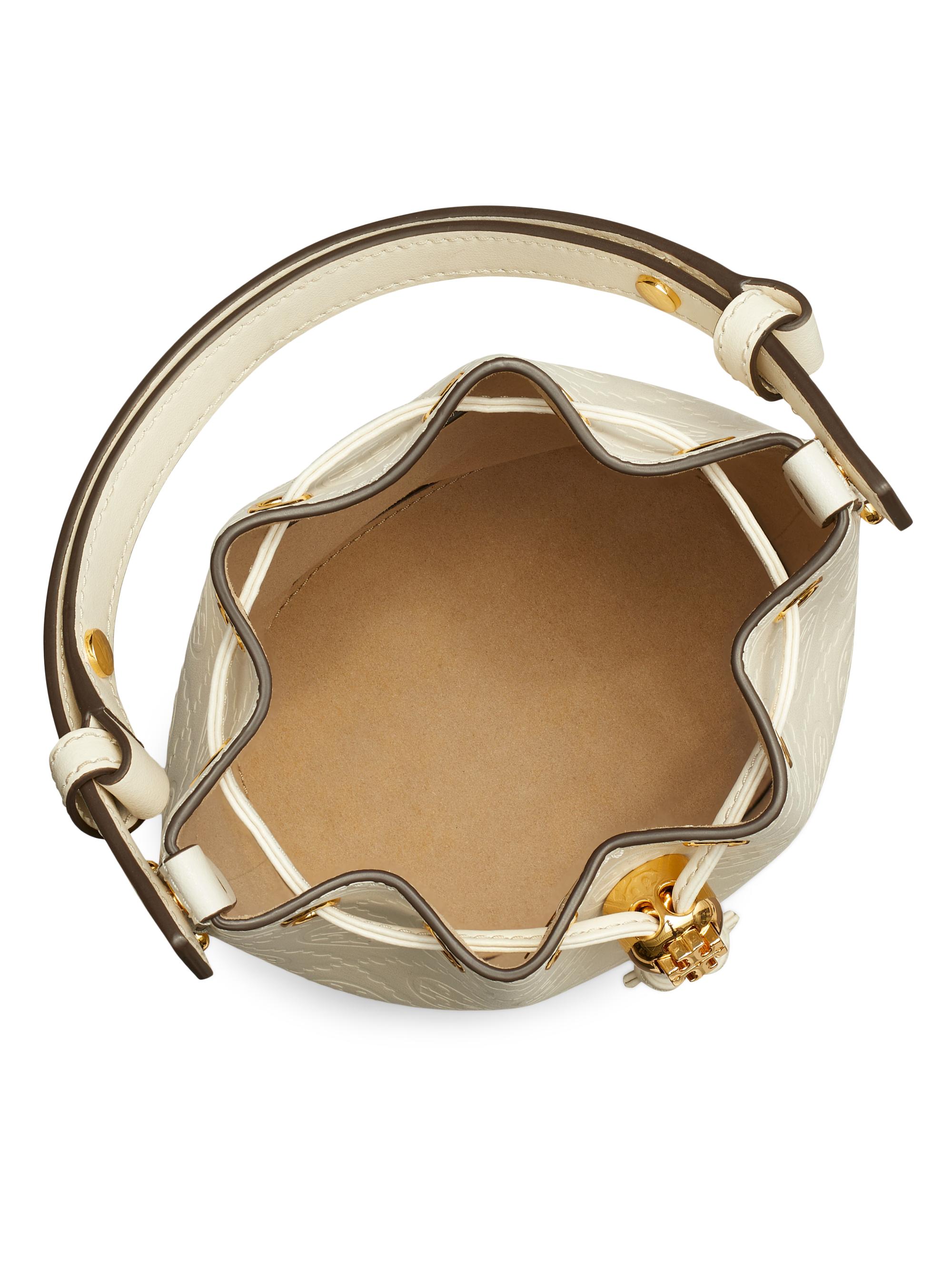 Tory Burch Mini T Monogram Leather Bucket Bag | Saks Fifth Avenue