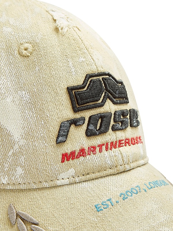 Shop Martine Rose Logo Cotton Rolled Back Baseball Cap Shop Martine Rose Logo Cotton Rolled Back Baseball Cap