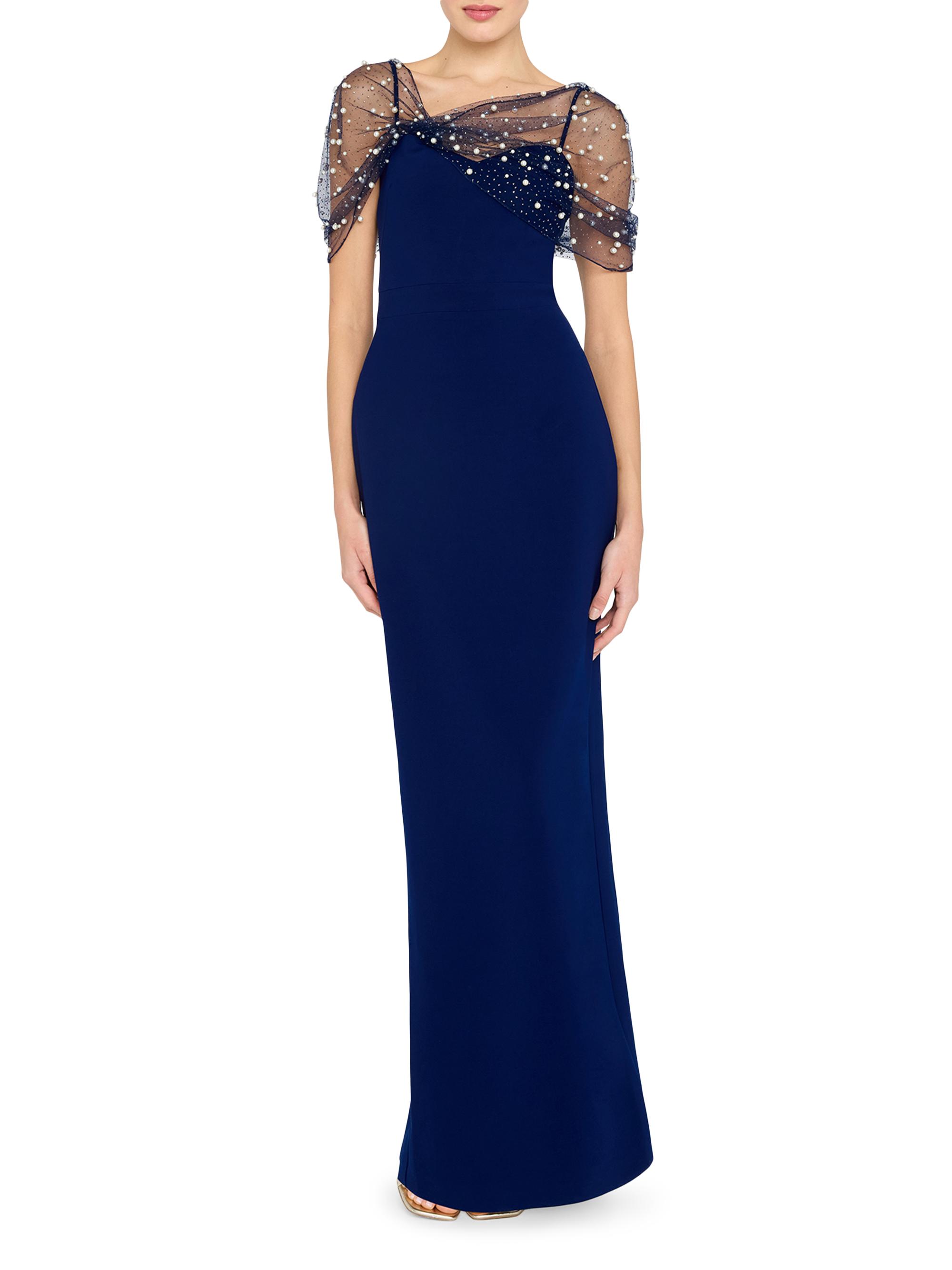 Theia Louella Faux Pearl Shawl Gown | Saks Fifth Avenue