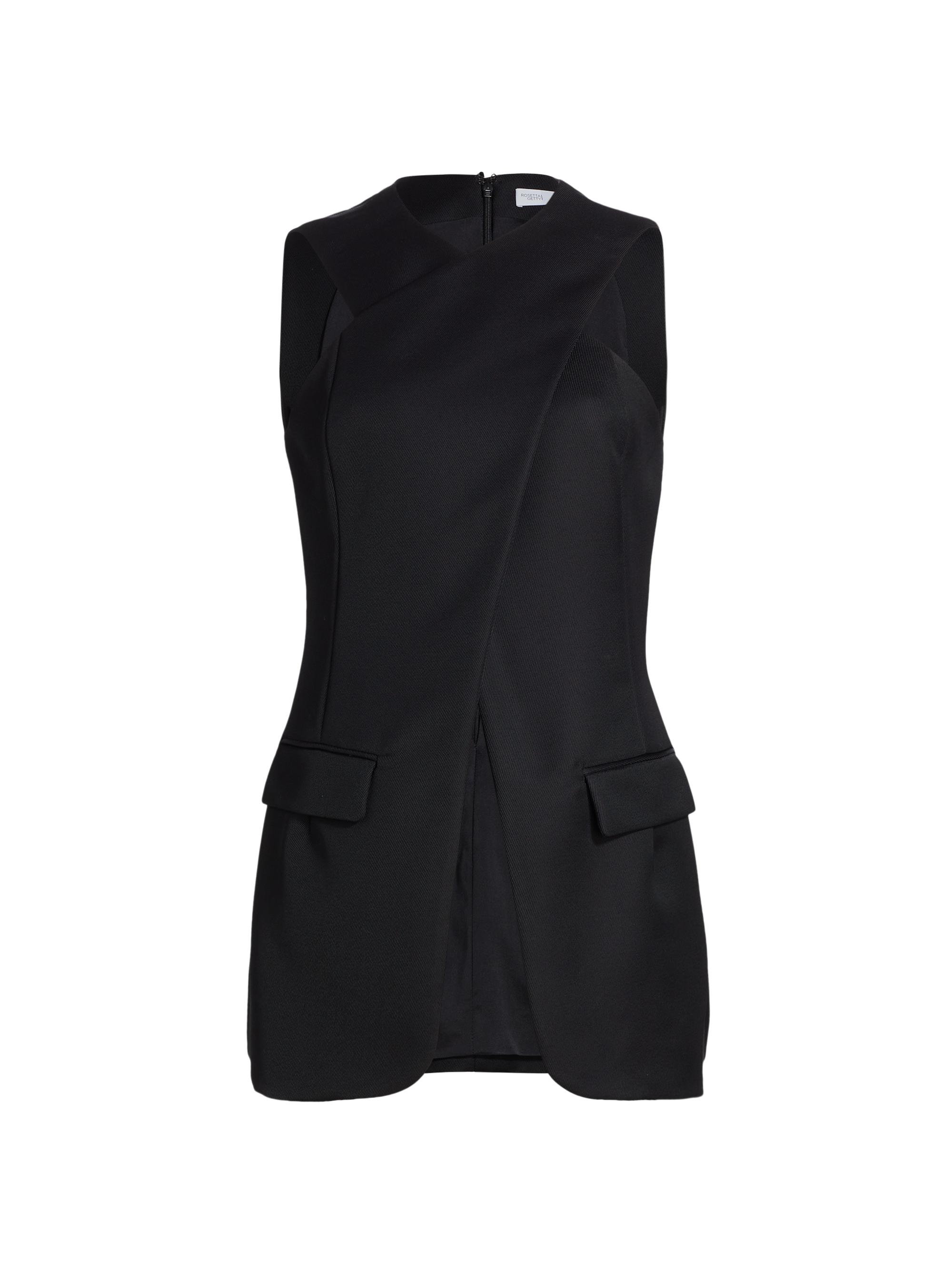 Rosetta Getty Wool-Twill Cross-Front Sleeveless Top | Saks Fifth Avenue