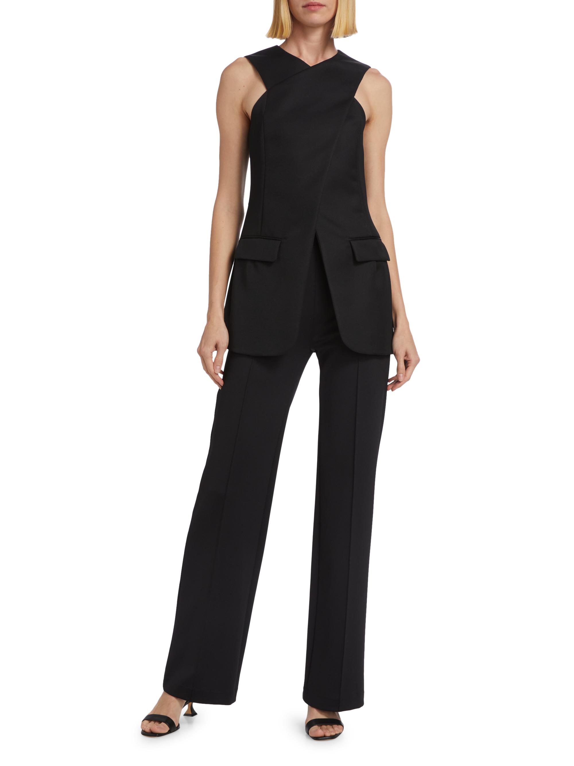 Rosetta Getty Wool-Twill Cross-Front Sleeveless Top | Saks Fifth Avenue