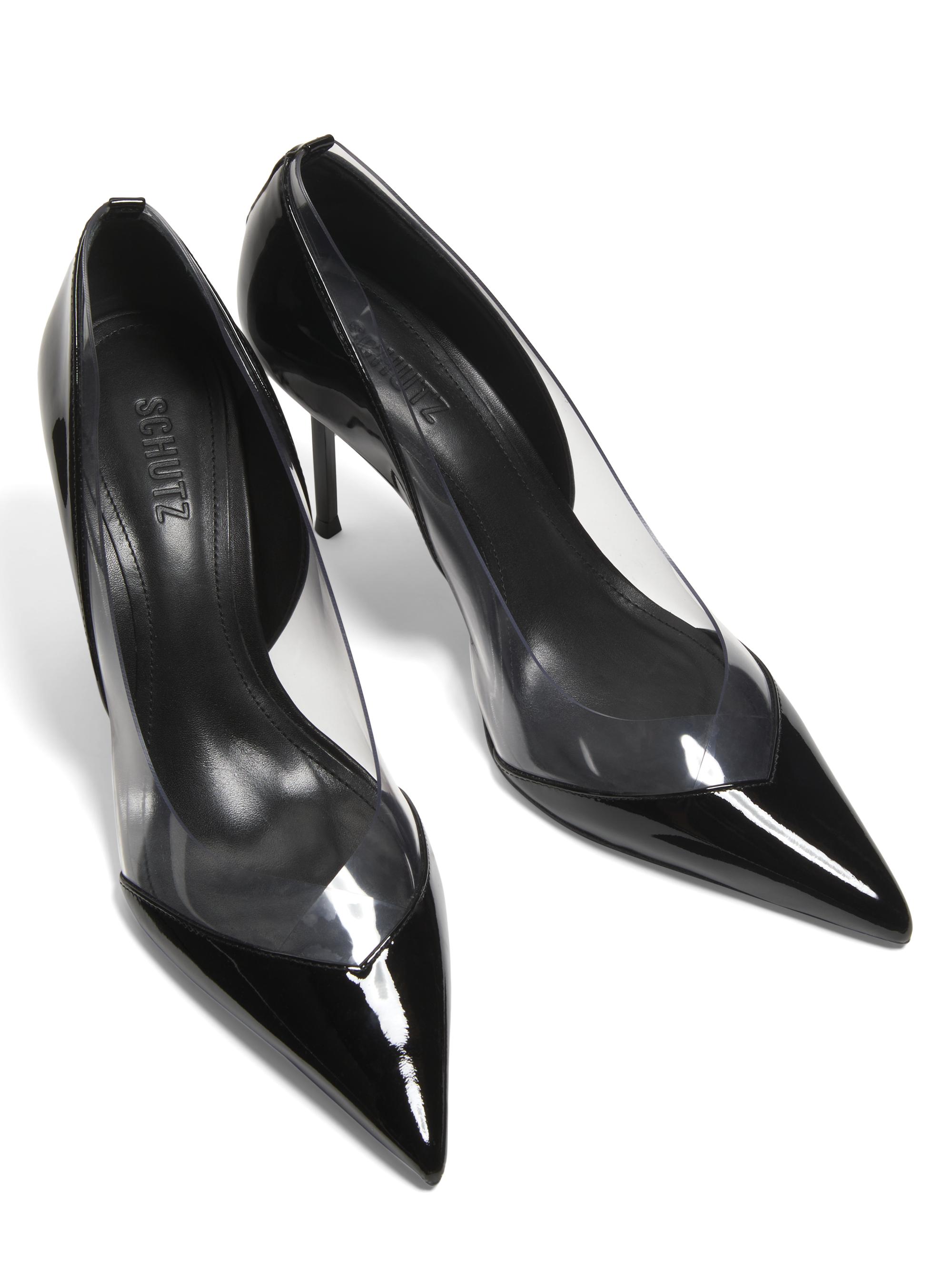 Schutz Andie 90MM Patent Leather & PVC Pumps | Saks Fifth Avenue