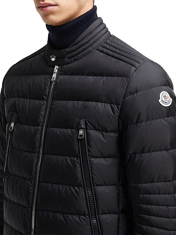 Shop Moncler Amiot Down Biker Jacket | Saks Fifth Avenue Shop Moncler Amiot Down Biker Jacket | Saks Fifth Avenue
