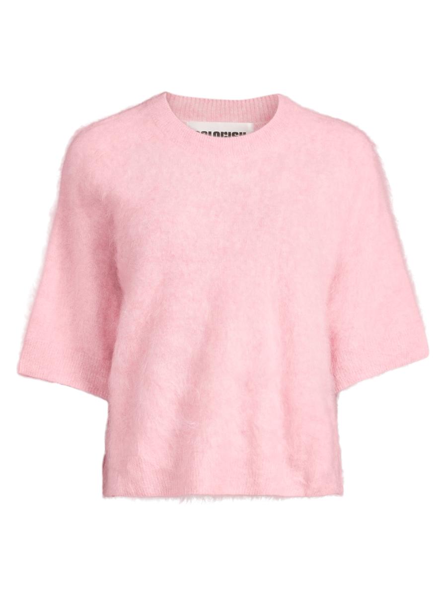 COLORUSH Belli Brushed Cashmere Short-Sleeve Sweater | Saks Fifth Avenue