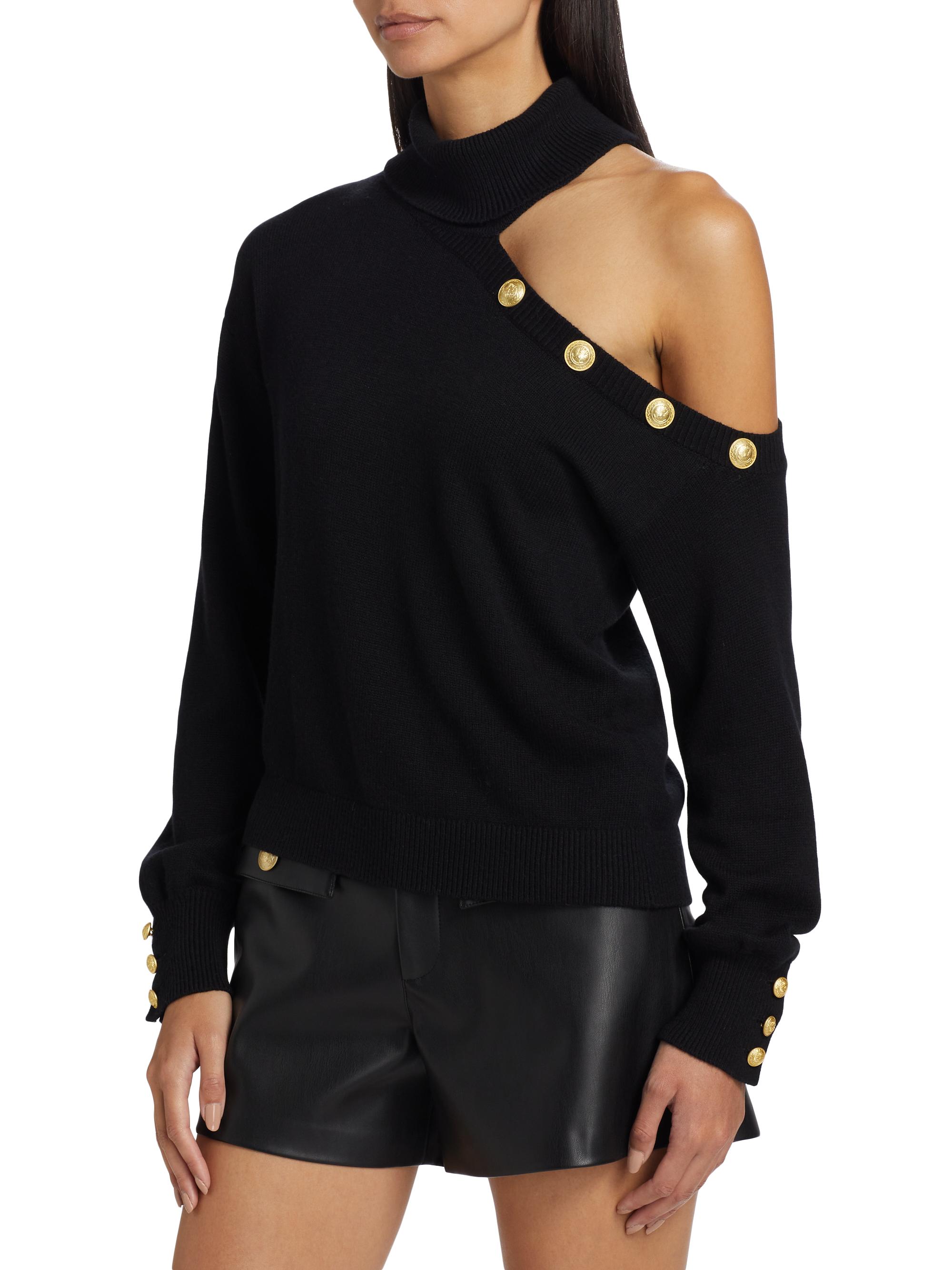 L'AGENCE Brixie One-Shoulder Turtleneck Sweater | Saks Fifth Avenue