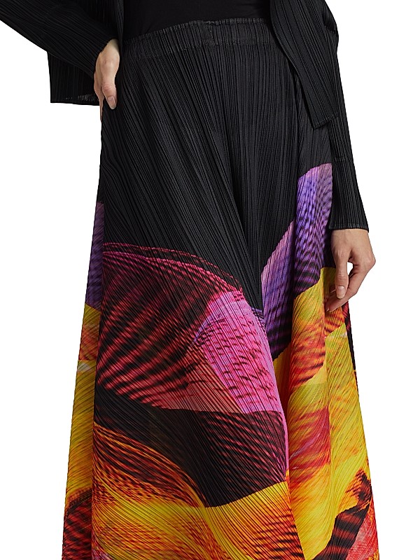 Shop Pleats Please Issey Miyake Spectrum Pleated Midi-Skirt Shop Pleats Please Issey Miyake Spectrum Pleated Midi-Skirt