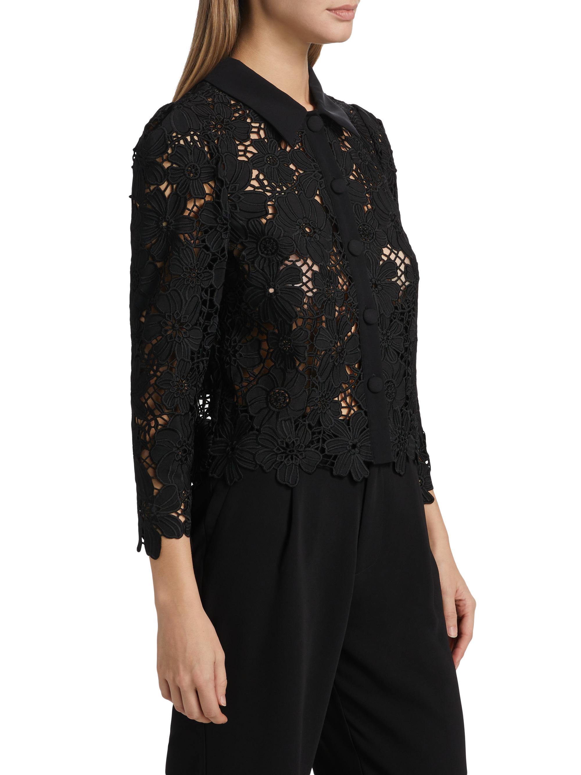 Milly June Lace Button-Front Shirt | Saks Fifth Avenue