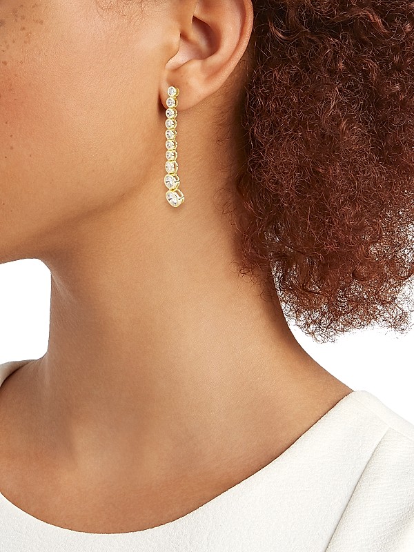 Shop Shashi 14K-Gold-Plated & Cubic Zirconia Bezel Drop Shop Shashi 14K-Gold-Plated & Cubic Zirconia Bezel Drop