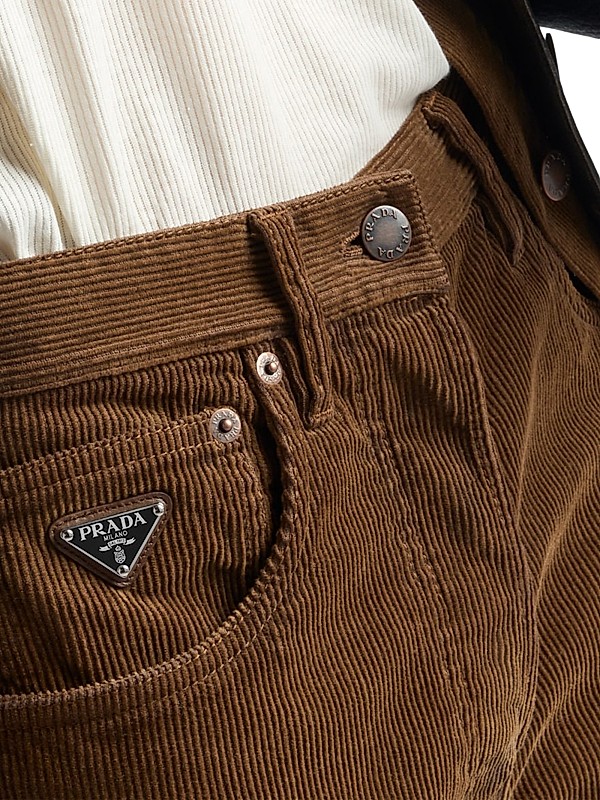 Shop Prada Wide Legged Corduroy Pants | Saks Fifth Avenue Shop Prada Wide Legged Corduroy Pants | Saks Fifth Avenue