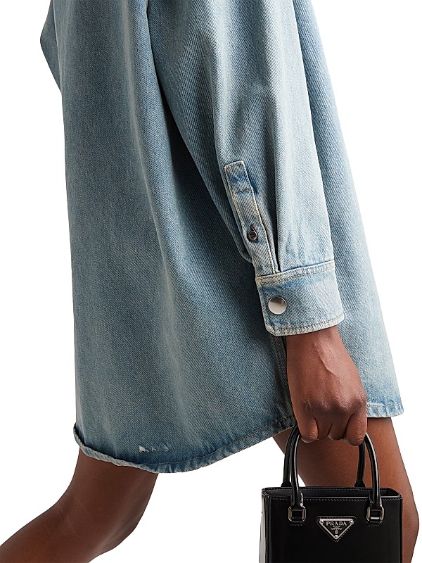Shop Prada Oversized Denim Shirt | Saks Fifth Avenue Shop Prada Oversized Denim Shirt | Saks Fifth Avenue