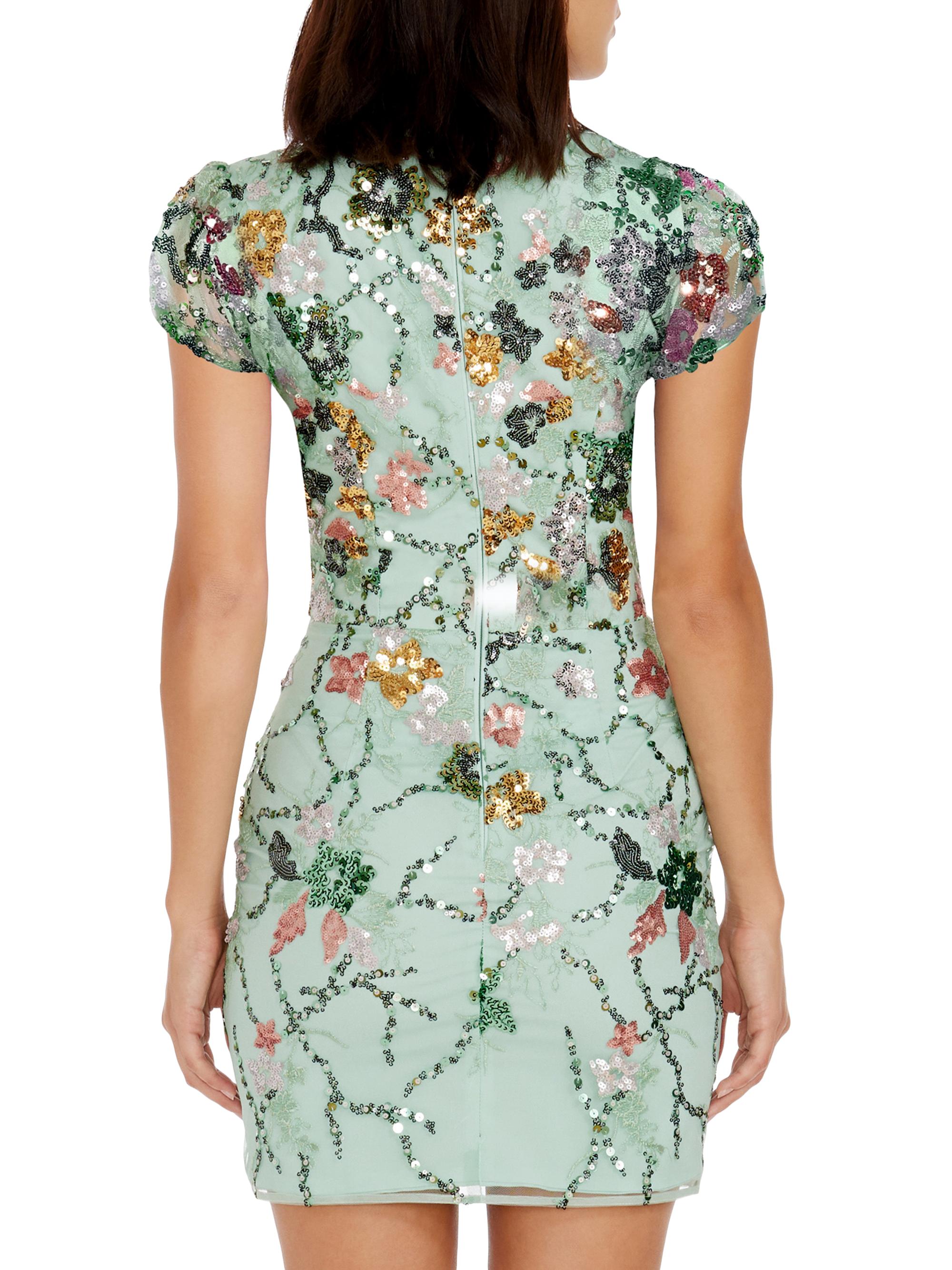 Dress The Population Jillian Sequin-Embellished Short-Sleeve Body-Con ...