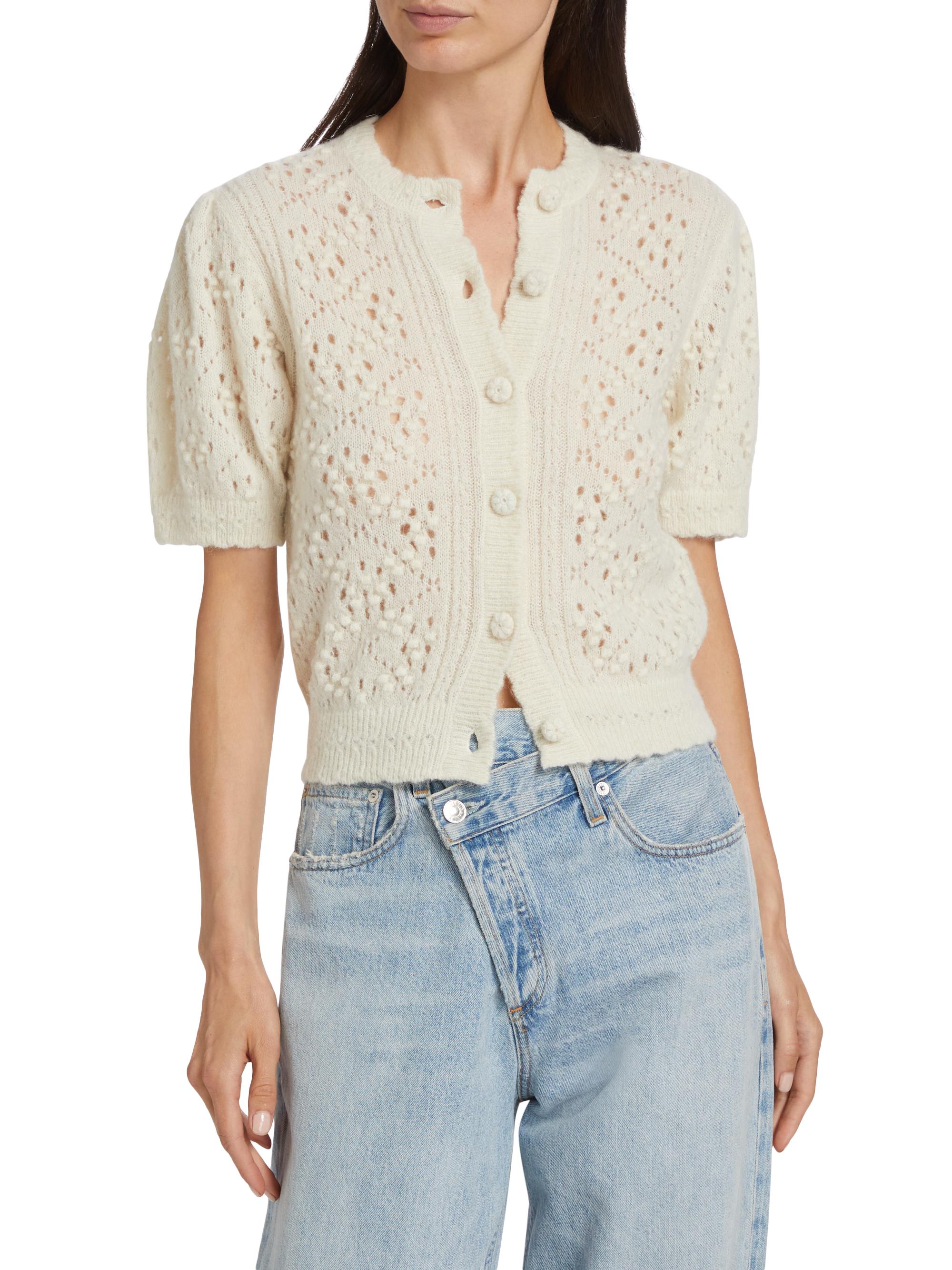 DÔEN Mirabelle Alpaca-Blend Short-Sleeve Cardigan | Saks Fifth Avenue