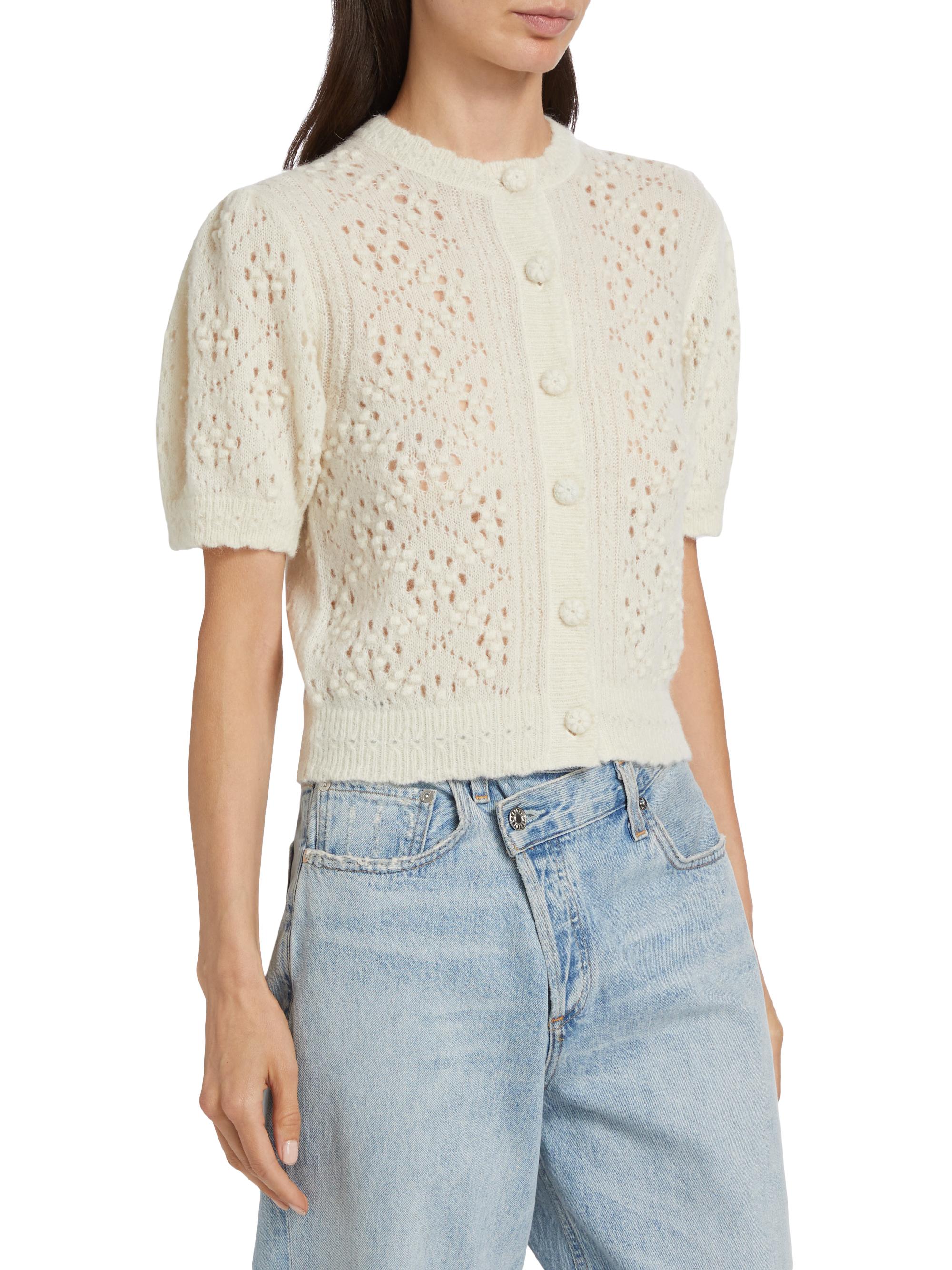 DÔEN Mirabelle Alpaca-Blend Short-Sleeve Cardigan | Saks Fifth Avenue